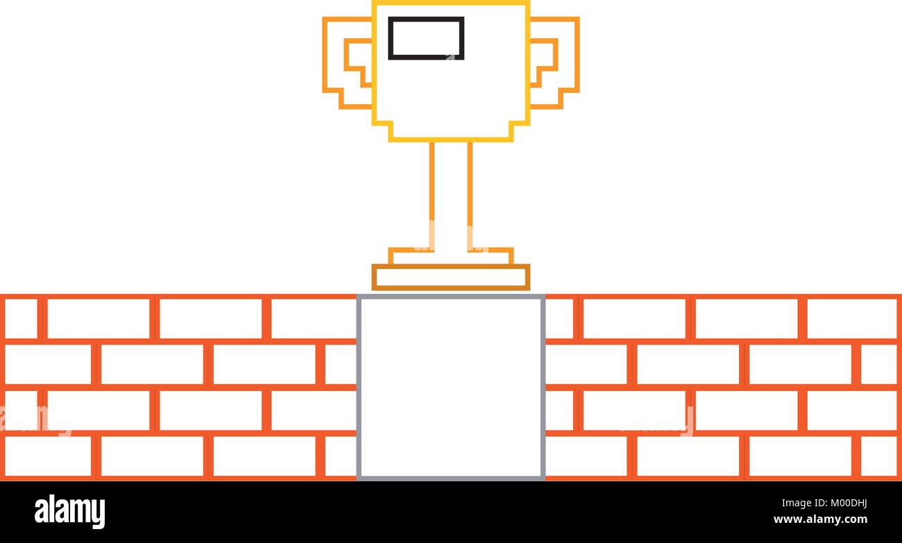 pixel trophy prize game brick wall Stock Vector Image & Art - Alamy