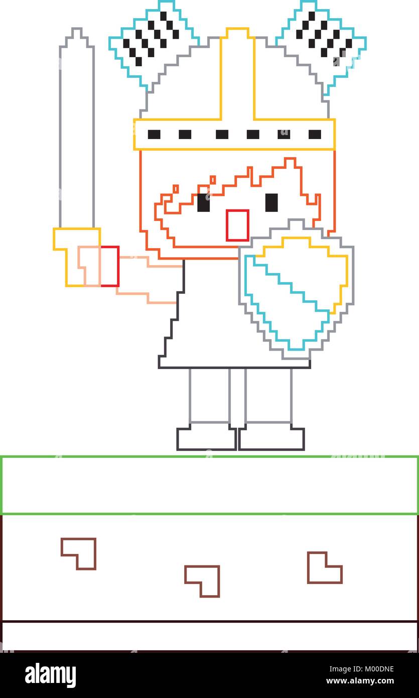pixel character knight video game Stock Vector Image & Art - Alamy