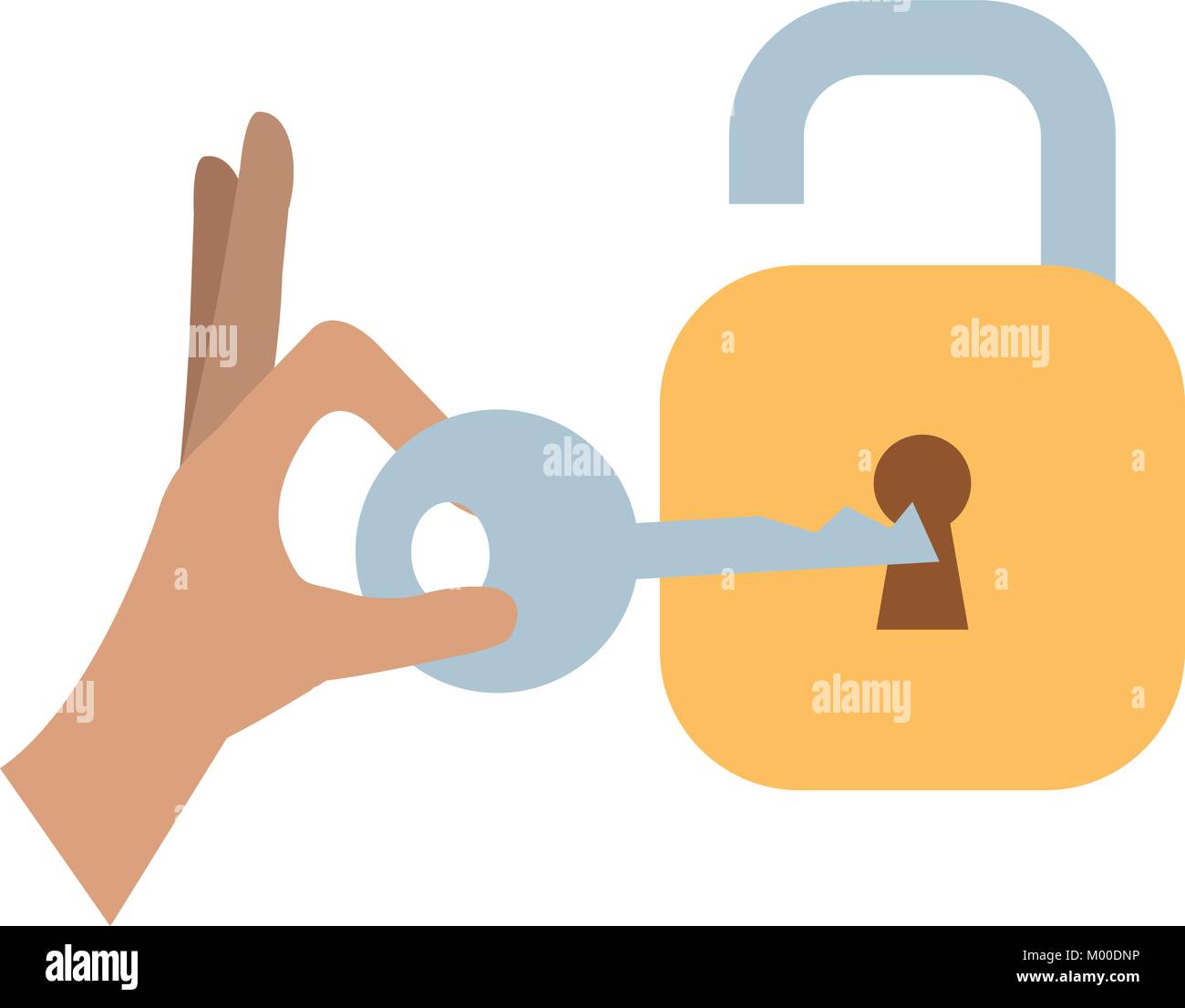 safe secure padlock with key vector illustration design Stock Vector ...