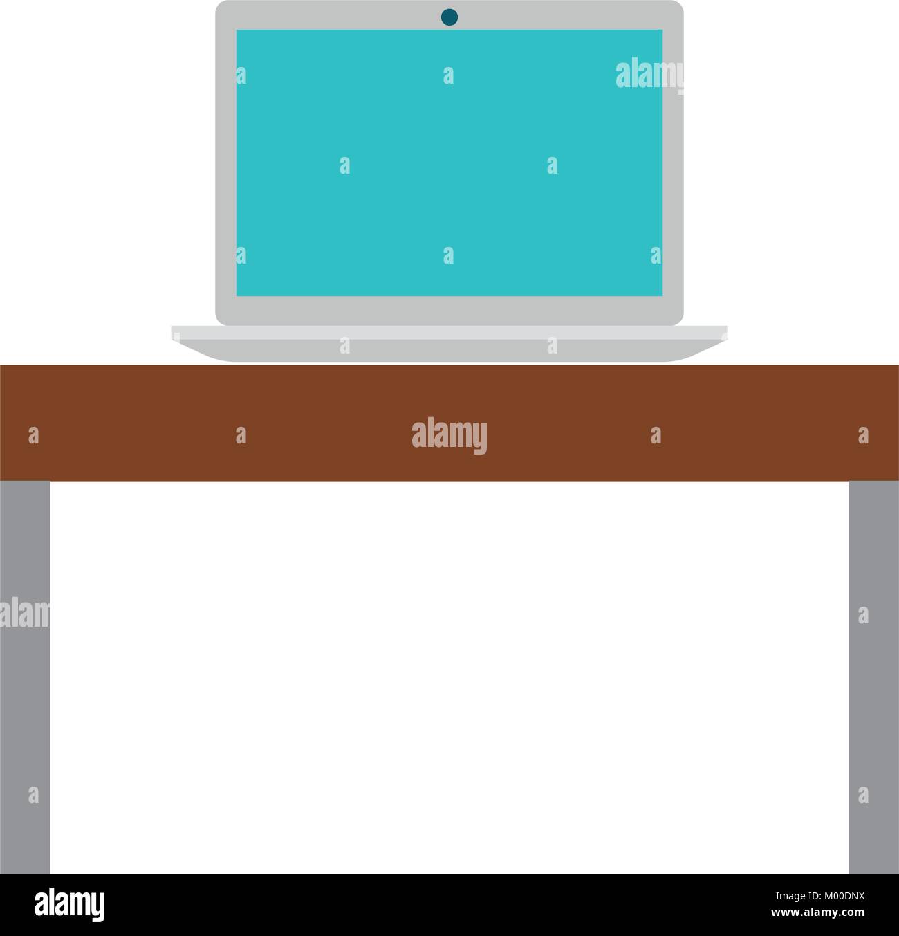 laptop computer in table vector illustration design Stock Vector Image ...
