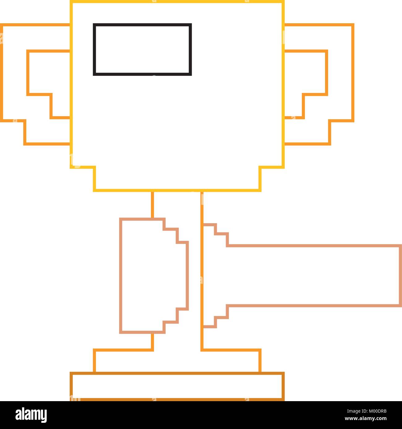 pixelated hand holding trophy cup game Stock Vector Image & Art - Alamy