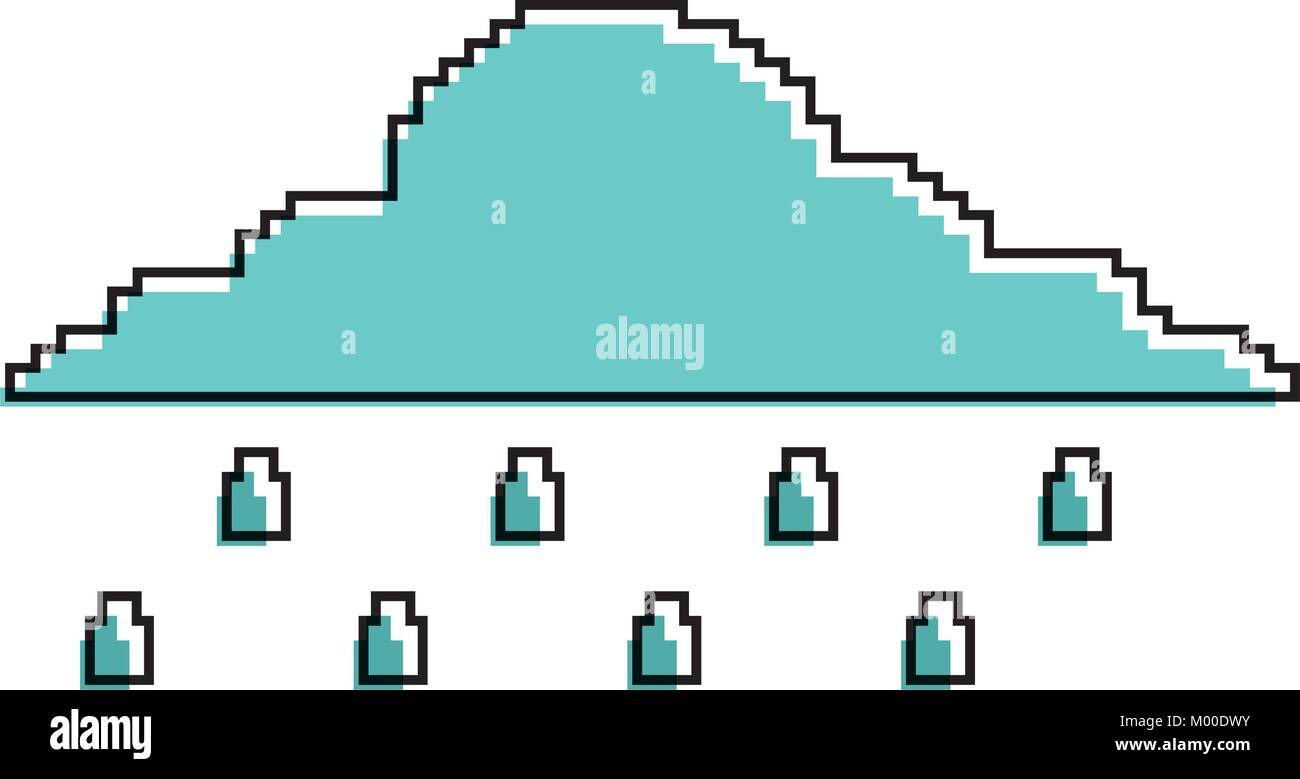 pixelated cloud rainy weather temperature Stock Vector Image & Art - Alamy