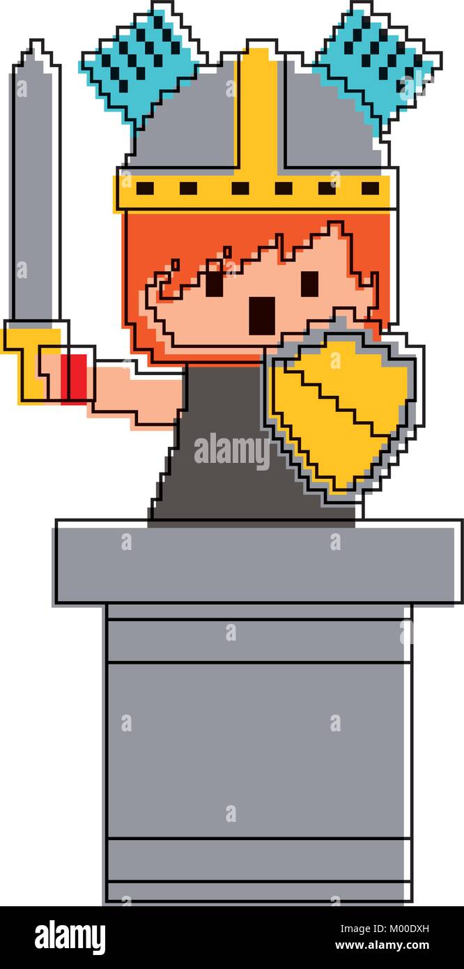 pixel character knight game interface level Stock Vector Image & Art ...