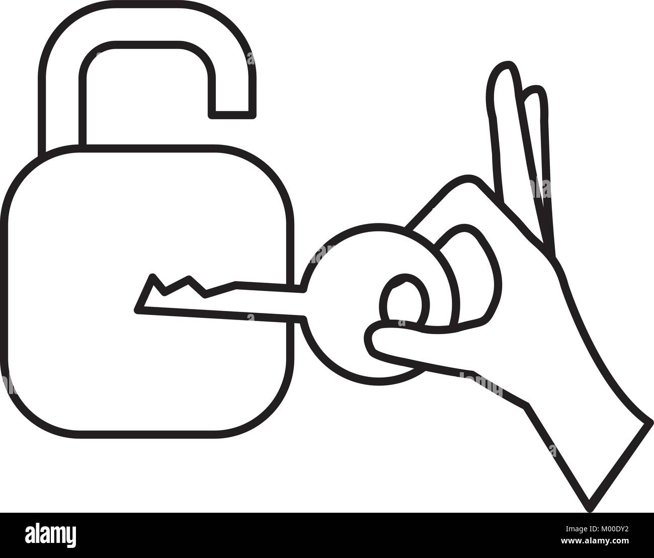 safe secure padlock with key vector illustration design Stock Vector ...
