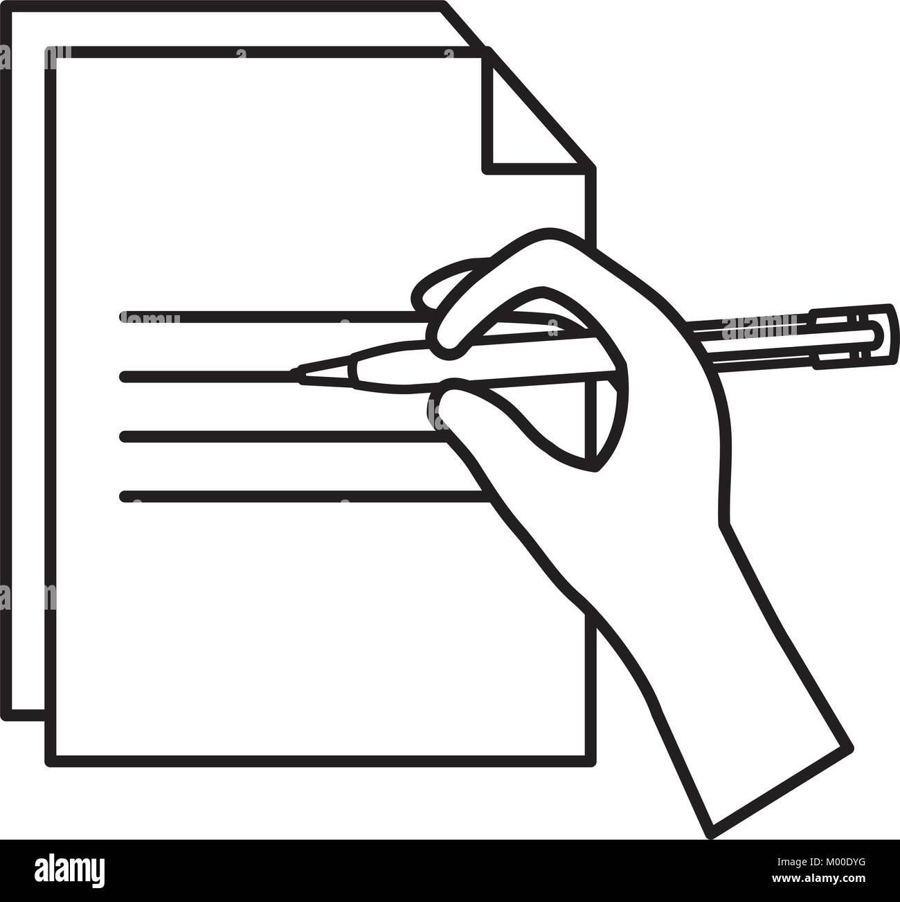 paper document with hand writen vector illustration design Stock Vector ...