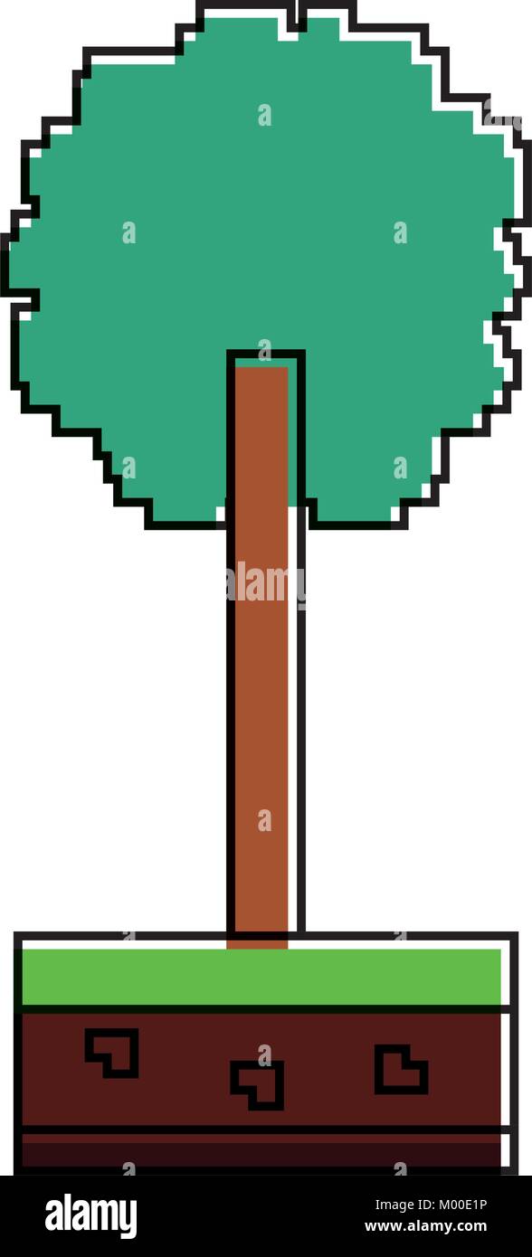 pixel tree grass nature ecology Stock Vector Image & Art - Alamy