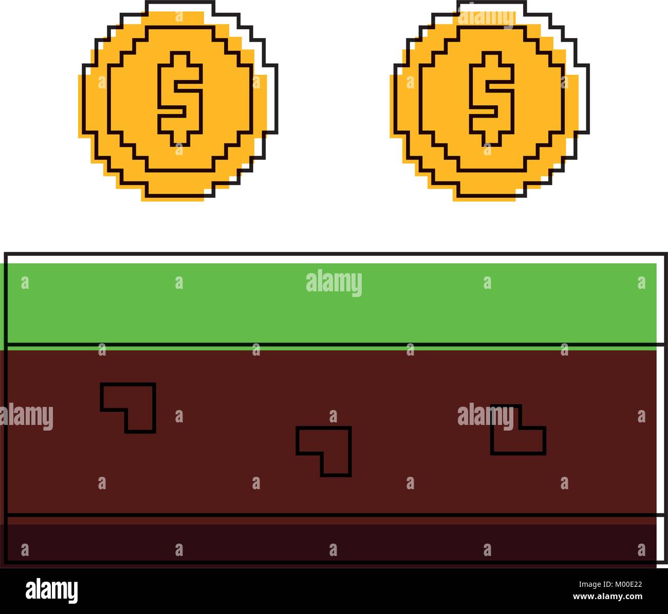 pixeled golden coin treasure score Stock Vector Image & Art - Alamy