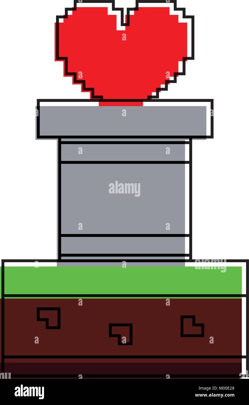 pixelated heart love life game arcade Stock Vector Image & Art - Alamy