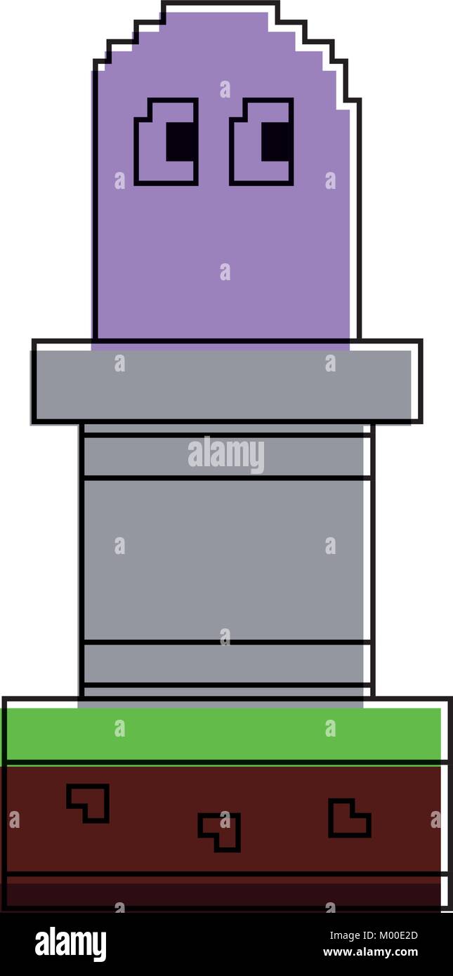 pixel ghost game play character arcade Stock Vector Image & Art - Alamy