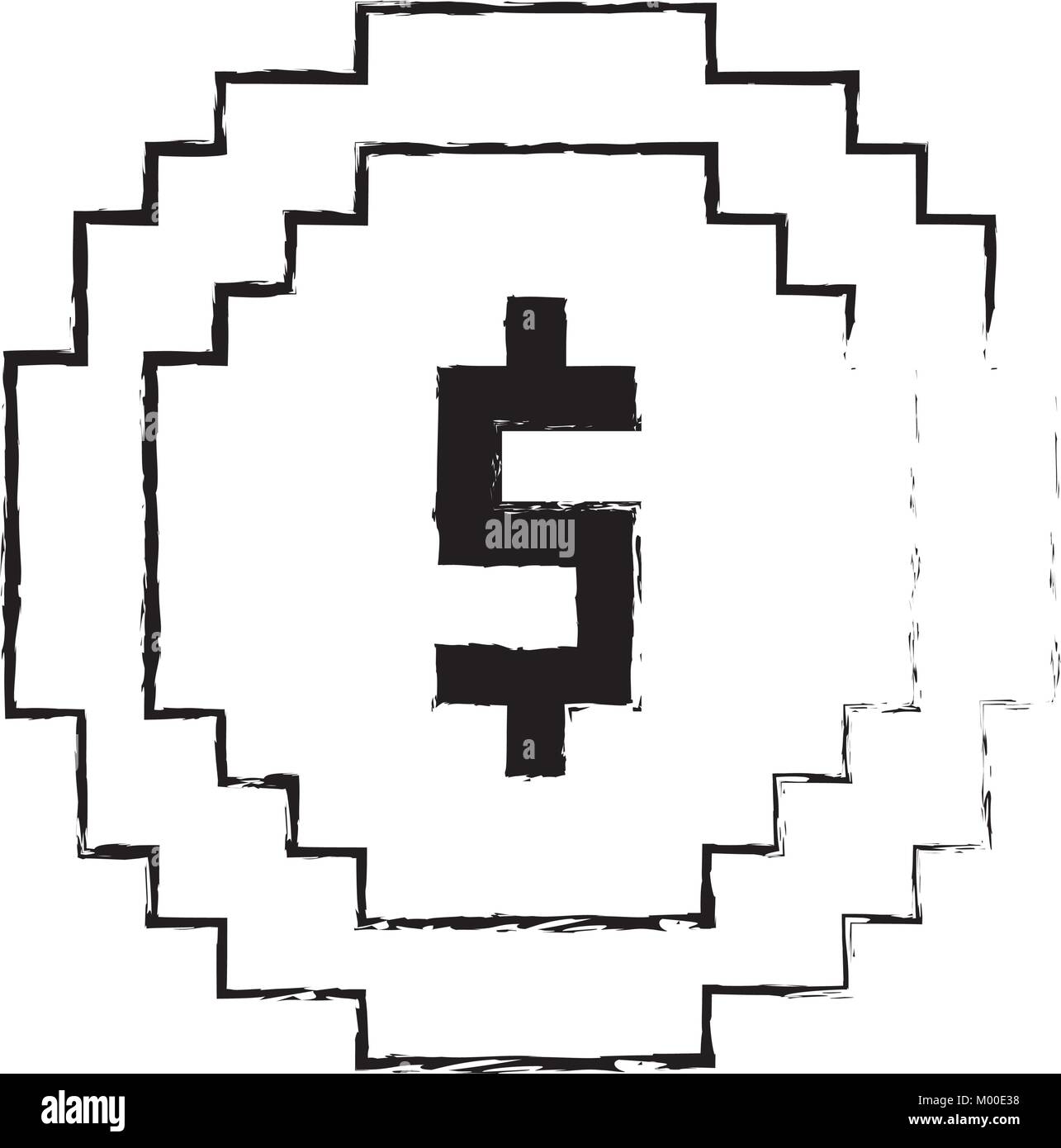 Pixel art sign dollar hi-res stock photography and images - Alamy