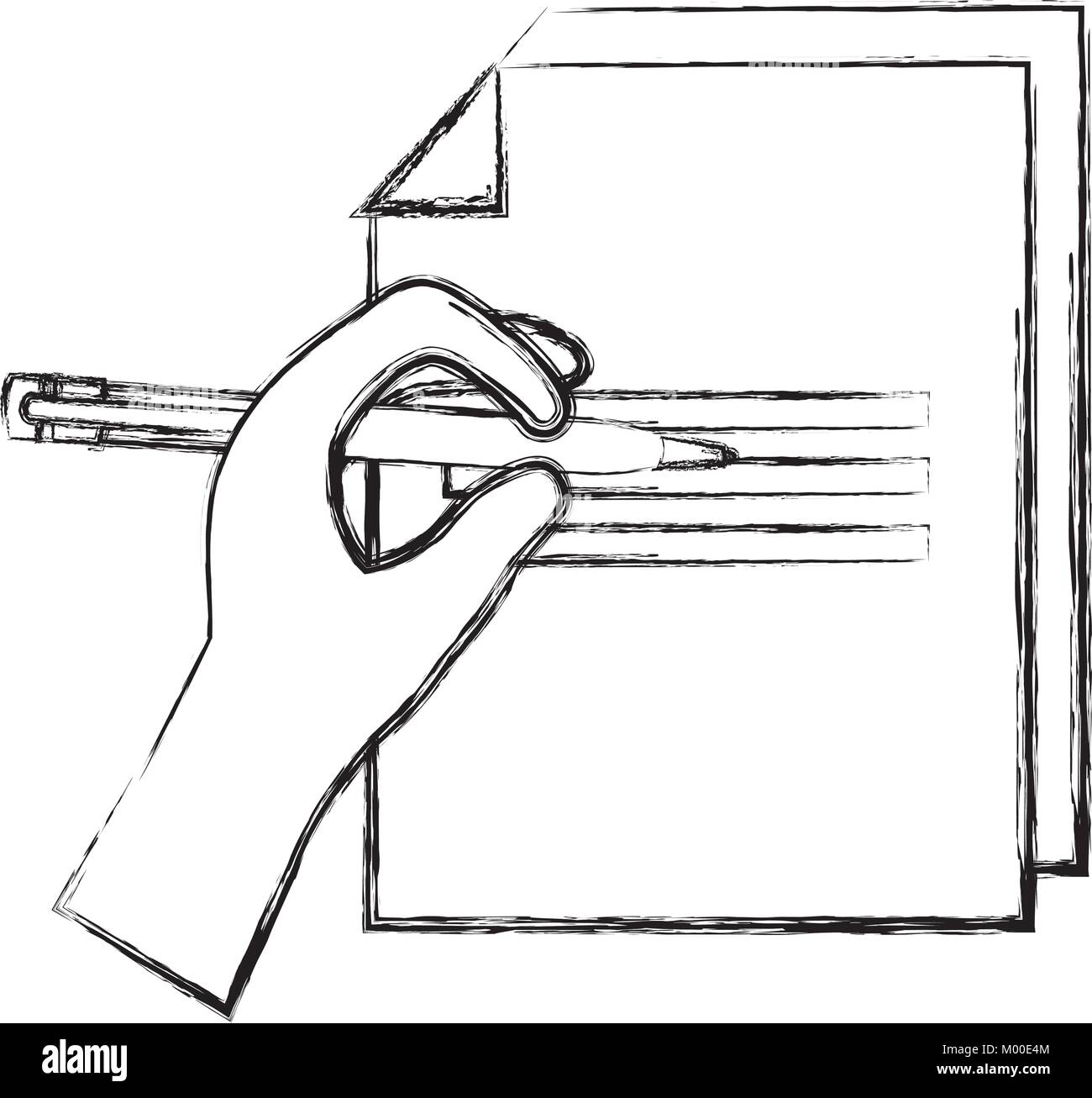 paper document with hand writen vector illustration design Stock Vector ...