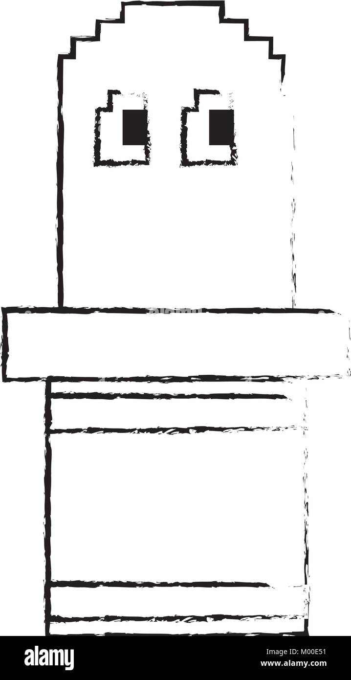 pixel ghost game play character arcade Stock Vector Image & Art - Alamy