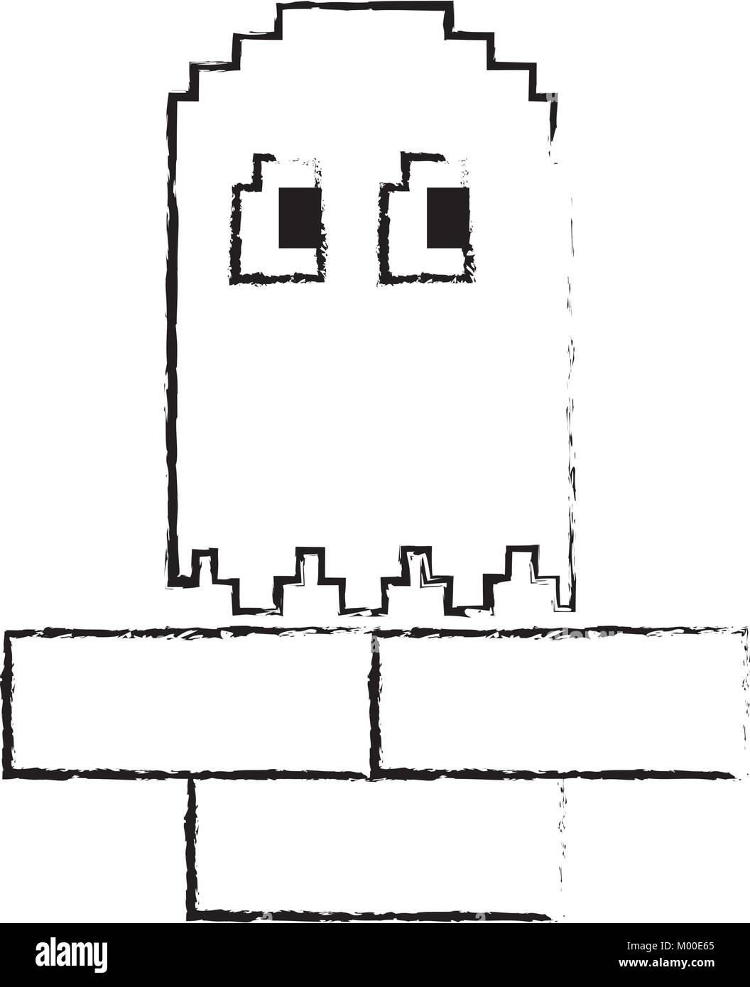 pixel ghost game play character arcade Stock Vector Image & Art - Alamy