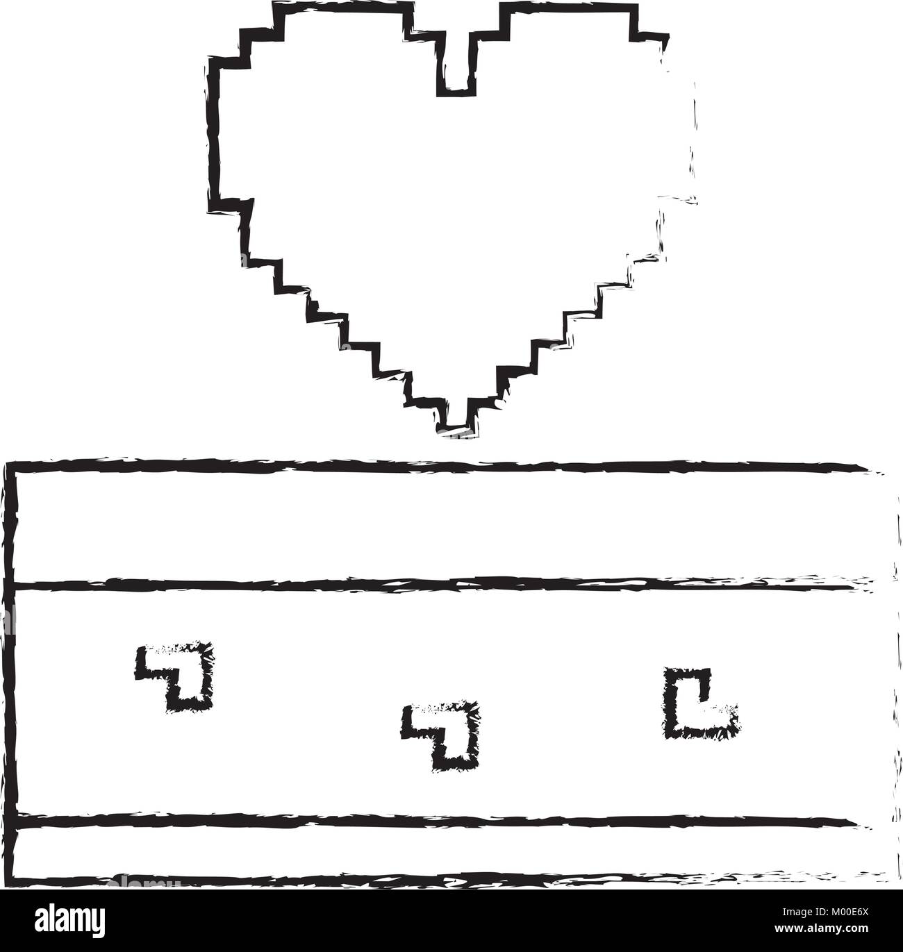 pixelated heart love life game arcade Stock Vector Image & Art - Alamy