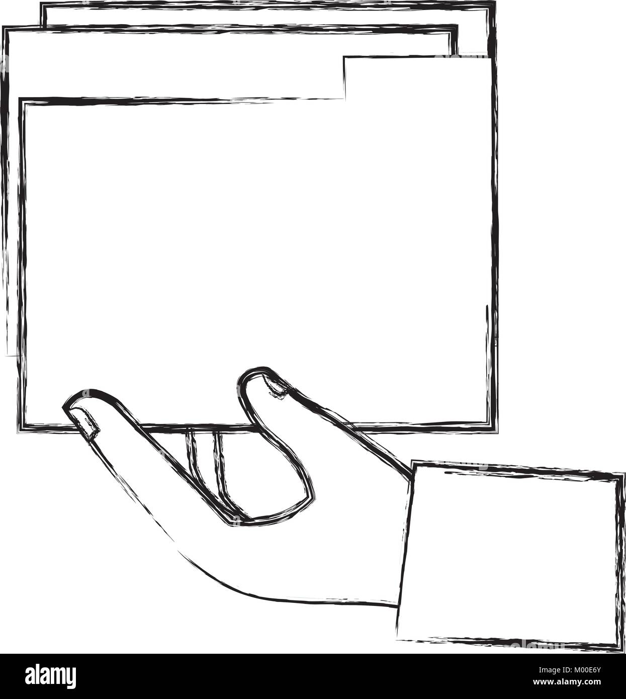 hand with file folder documents icon vector illustration design Stock ...