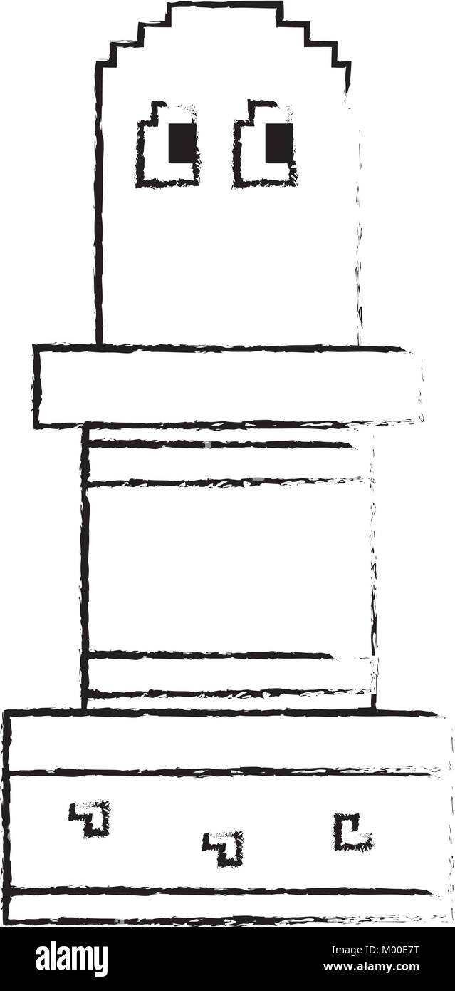 pixel ghost game play character arcade Stock Vector Image & Art - Alamy