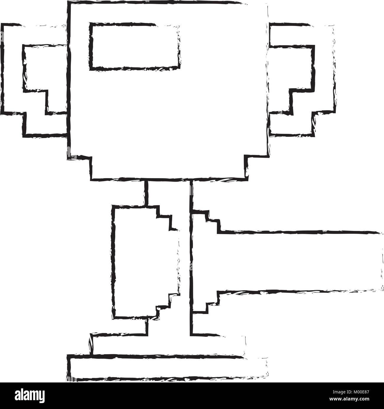 pixelated hand holding trophy cup game Stock Vector Image & Art - Alamy