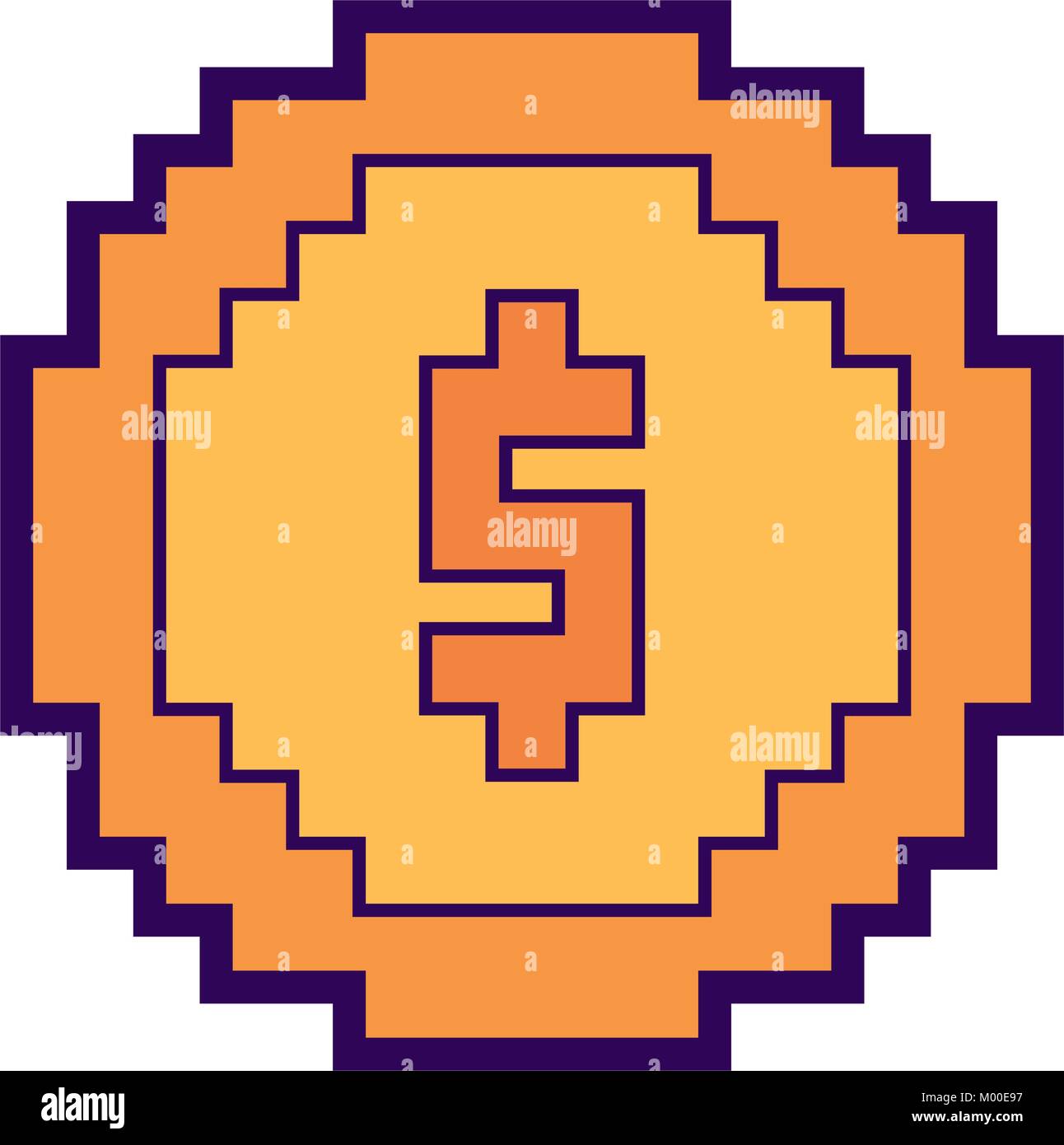 Pixel art sign dollar hi-res stock photography and images - Alamy