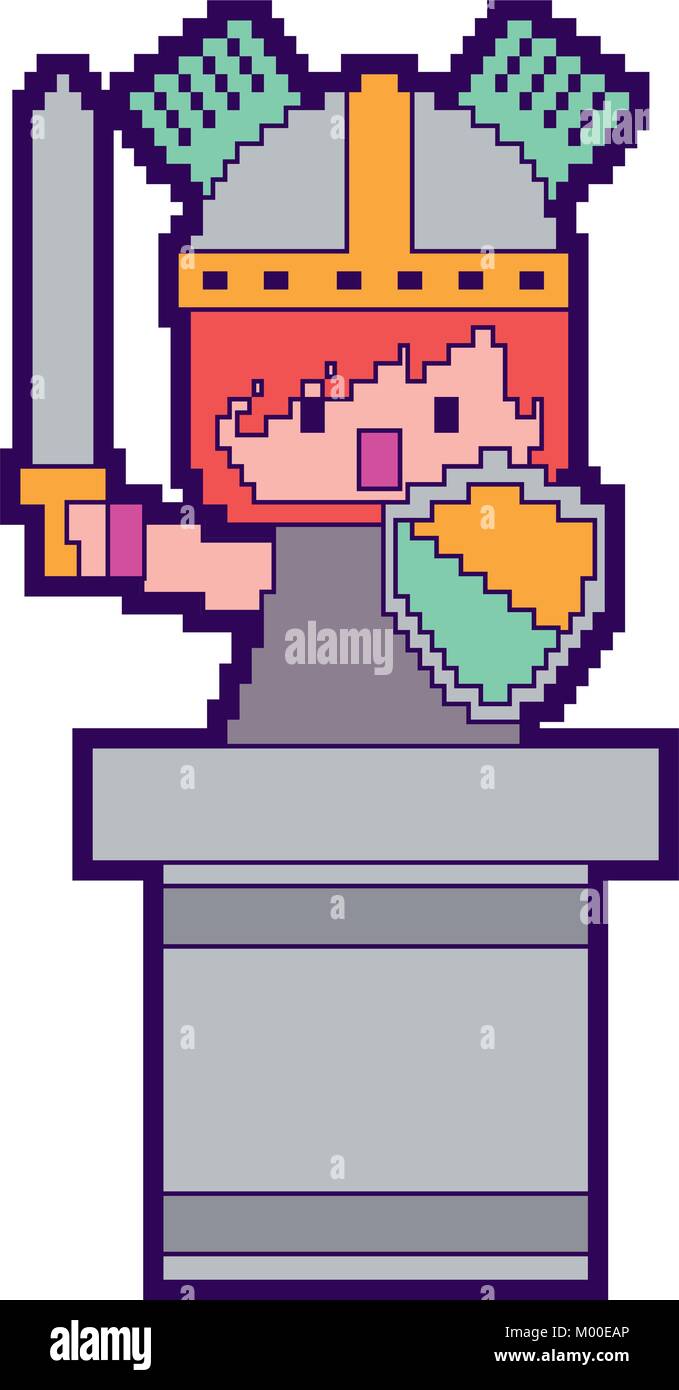 pixel character knight game interface level Stock Vector Image & Art ...