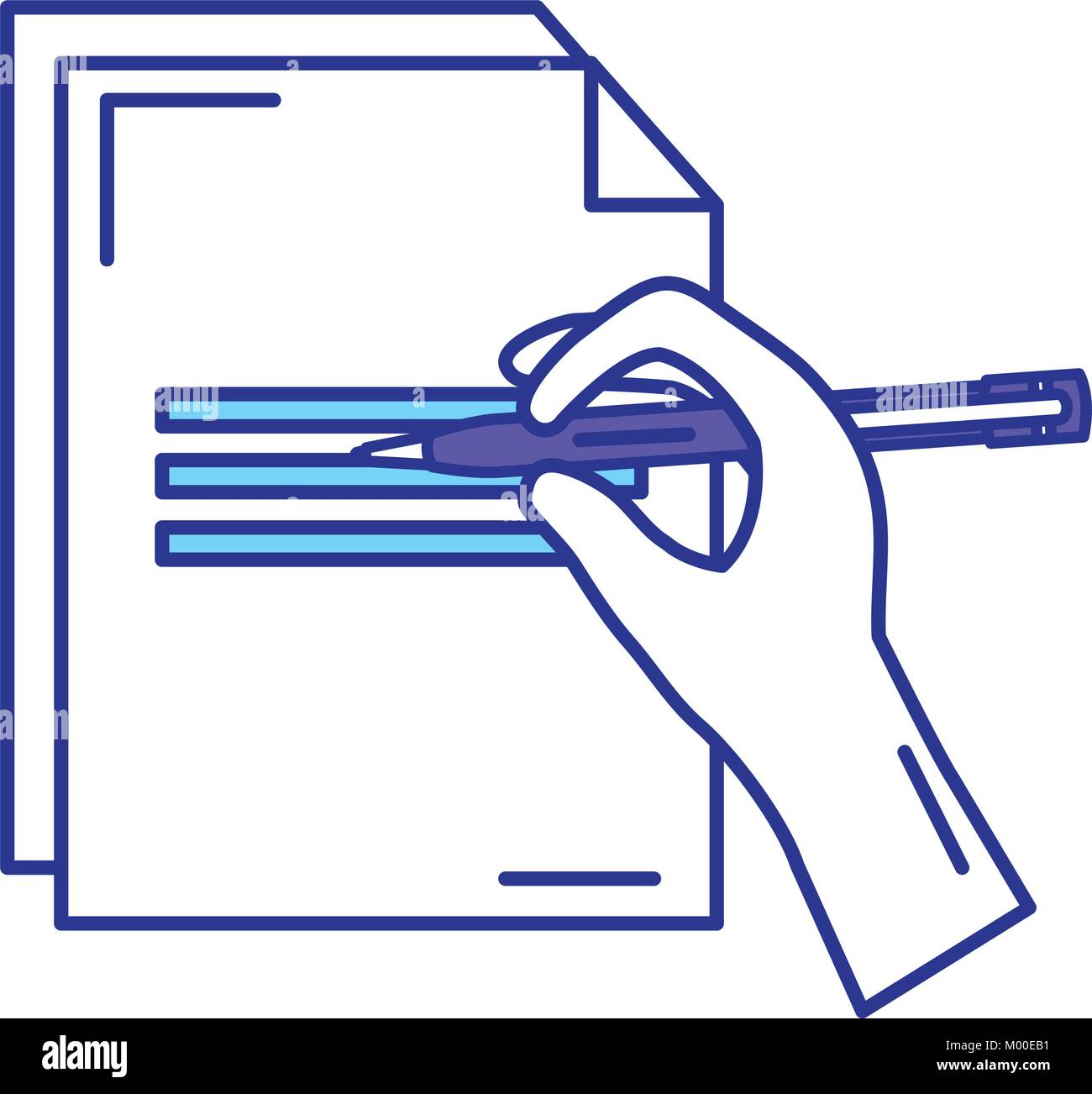 paper document with hand writen vector illustration design Stock Vector ...