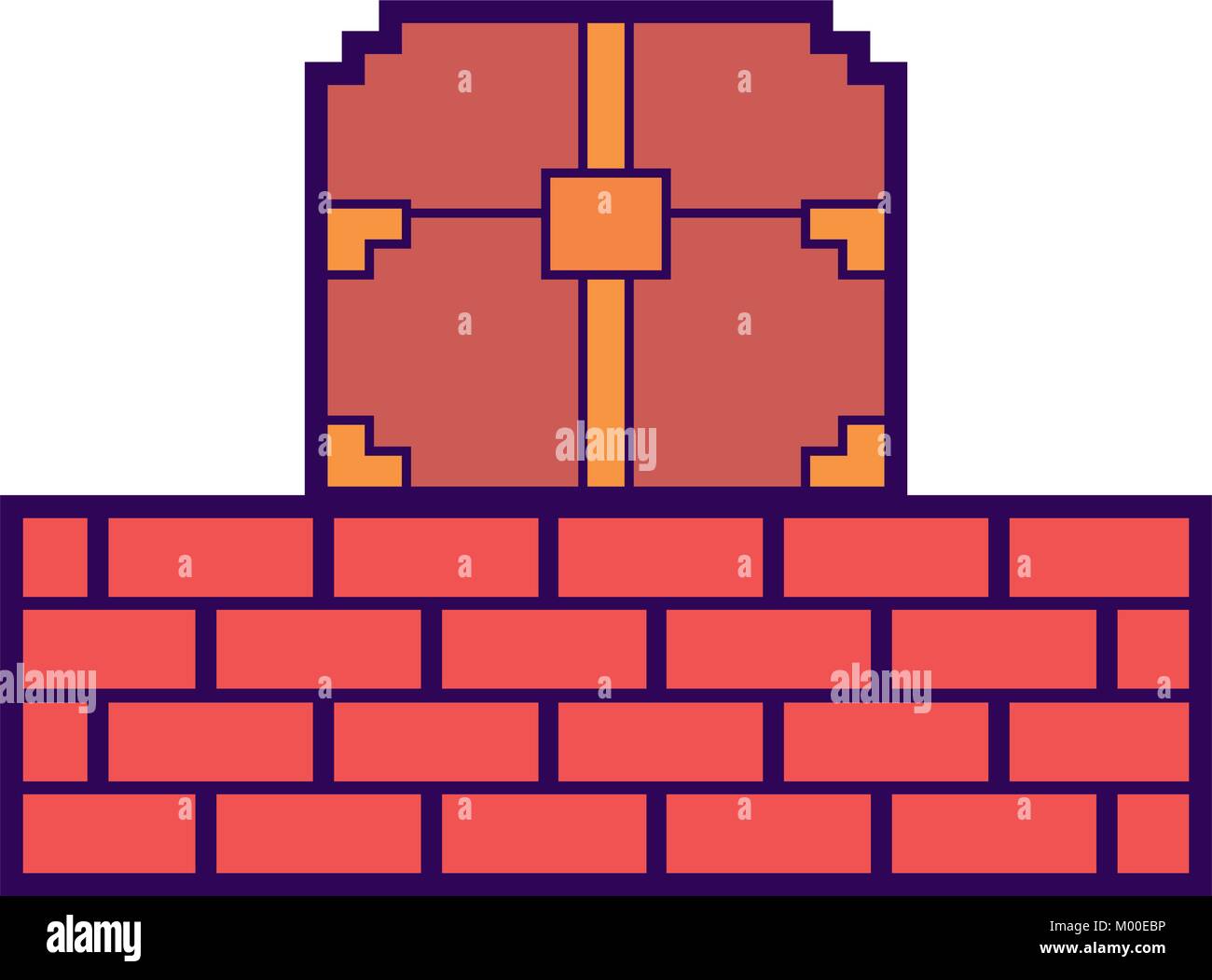 pixelated video game treasure chest brick wall Stock Vector Image & Art ...
