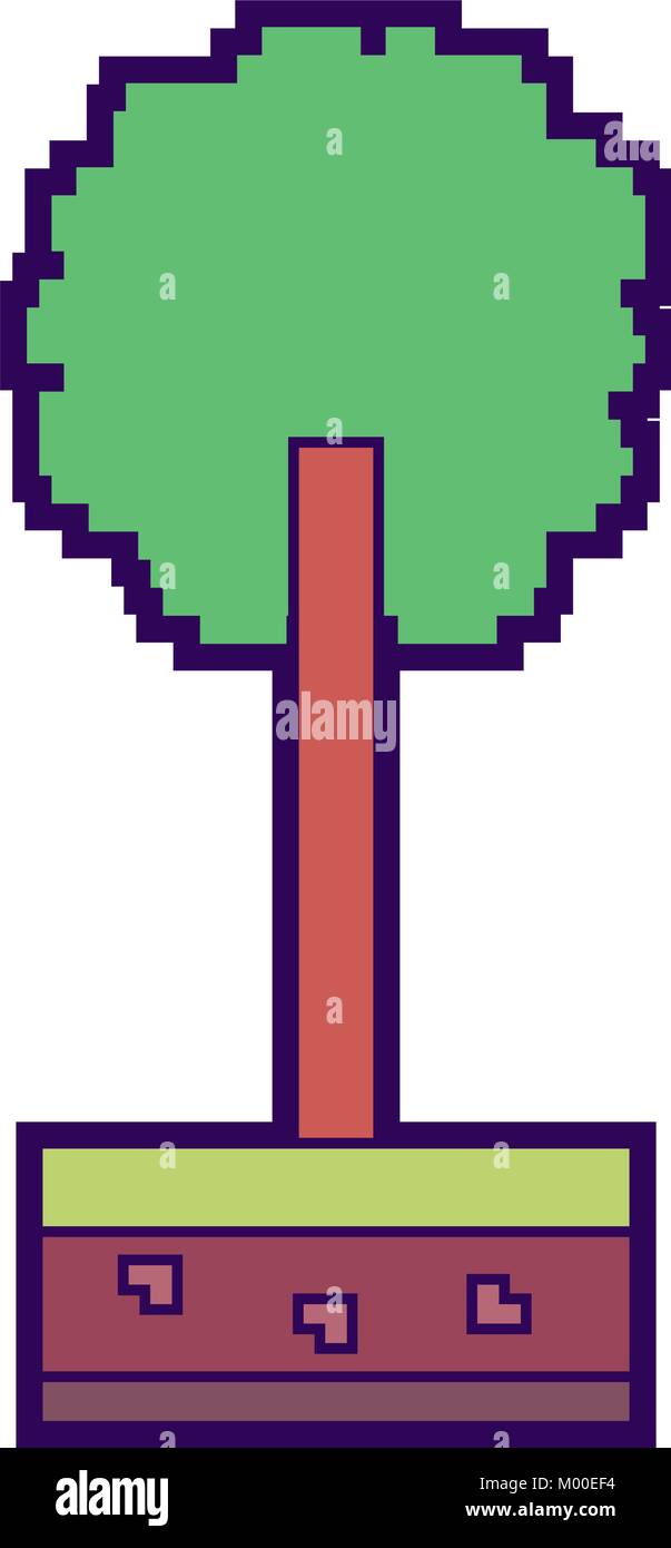 pixel tree grass nature ecology Stock Vector Image & Art - Alamy