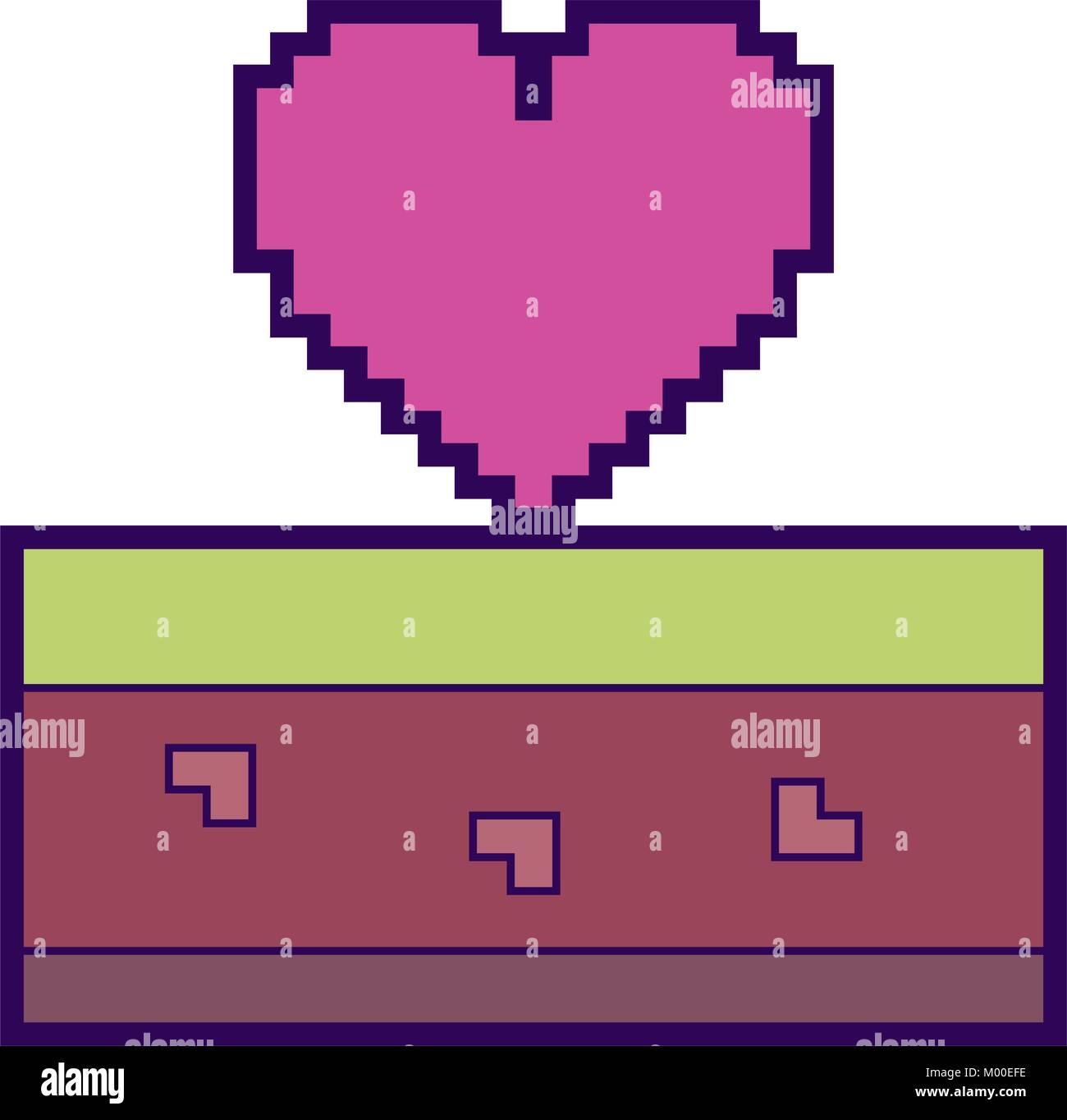 pixelated heart love life game arcade Stock Vector Image & Art - Alamy