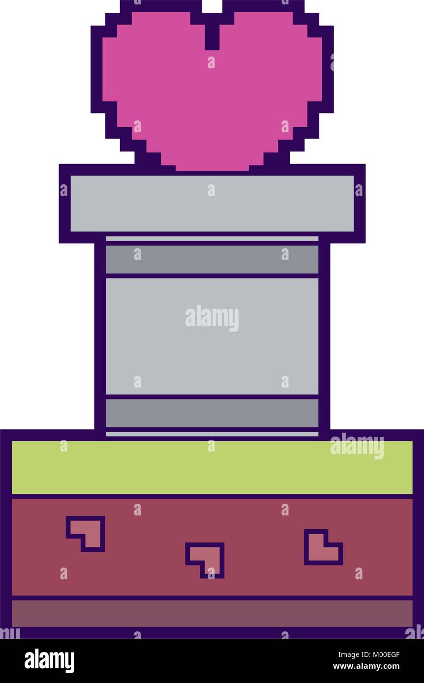 pixelated heart love life game arcade Stock Vector Image & Art - Alamy
