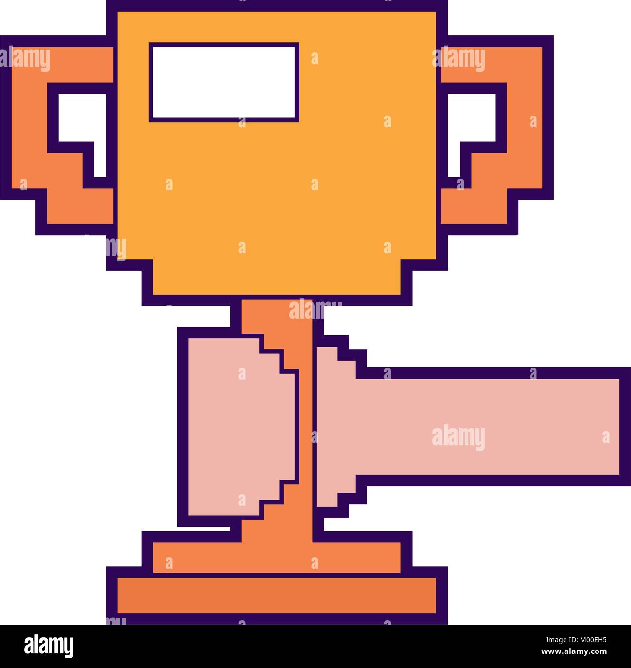 pixelated hand holding trophy cup game Stock Vector Image & Art - Alamy
