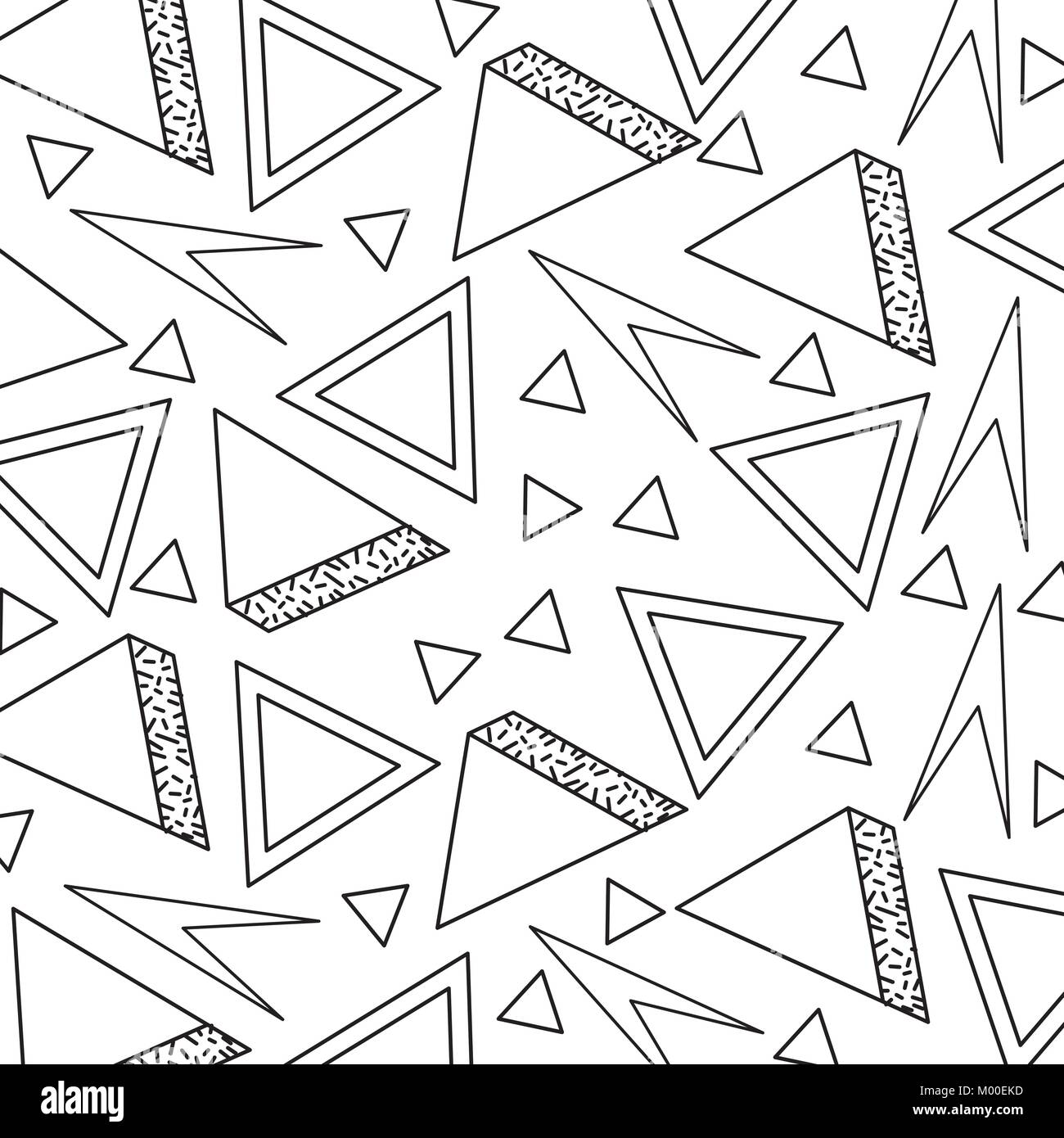 geometric seamless pattern with triangles memphis design Stock Vector ...