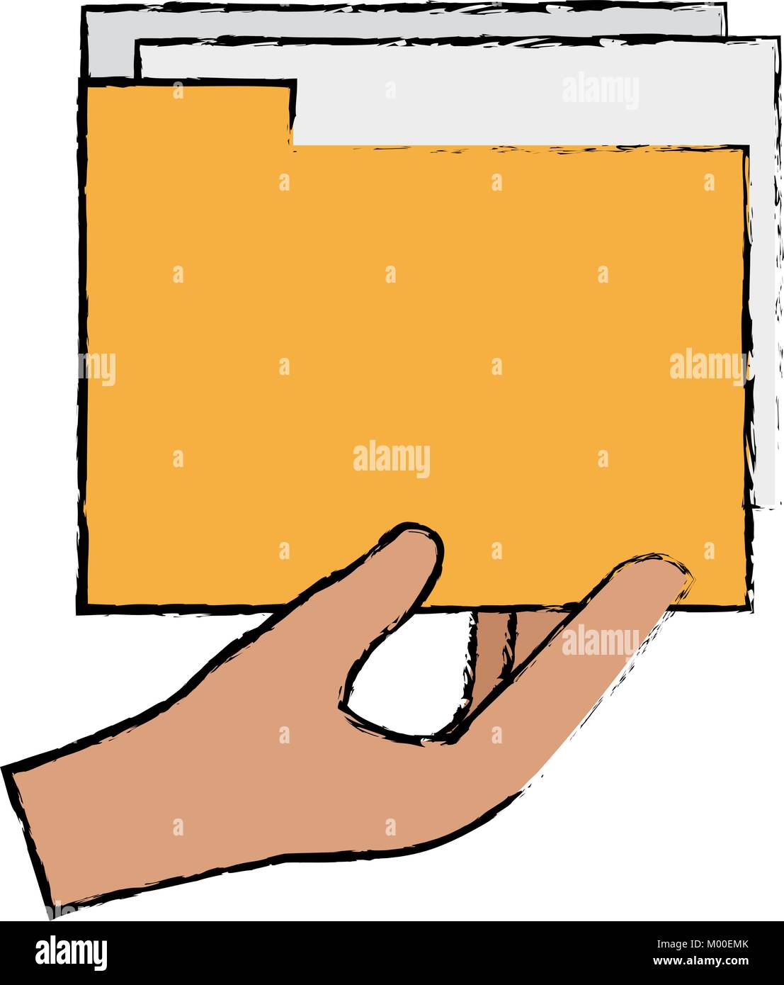 hand with file folder documents icon vector illustration design Stock ...