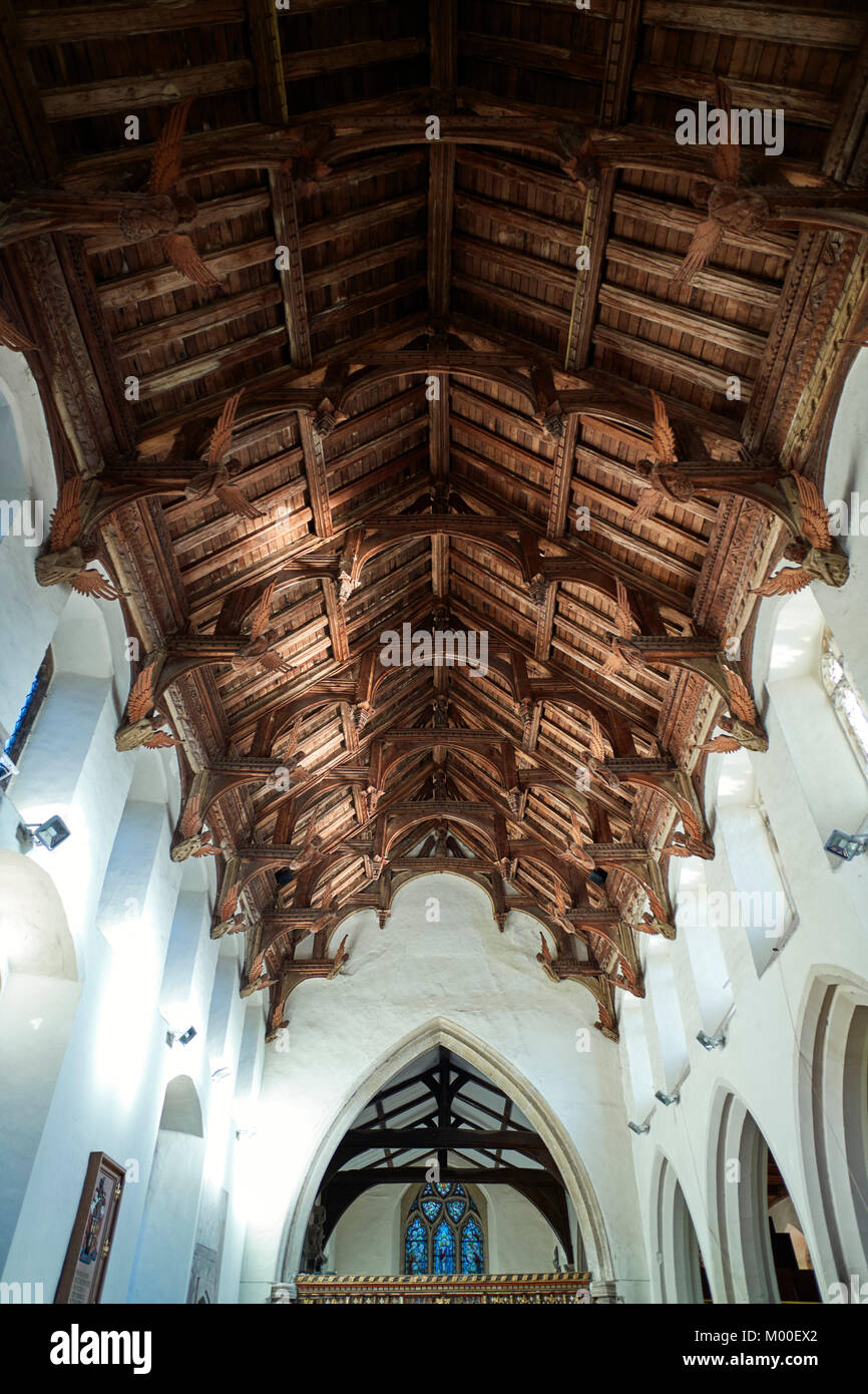 Wooden church roof angels hi-res stock photography and images - Alamy