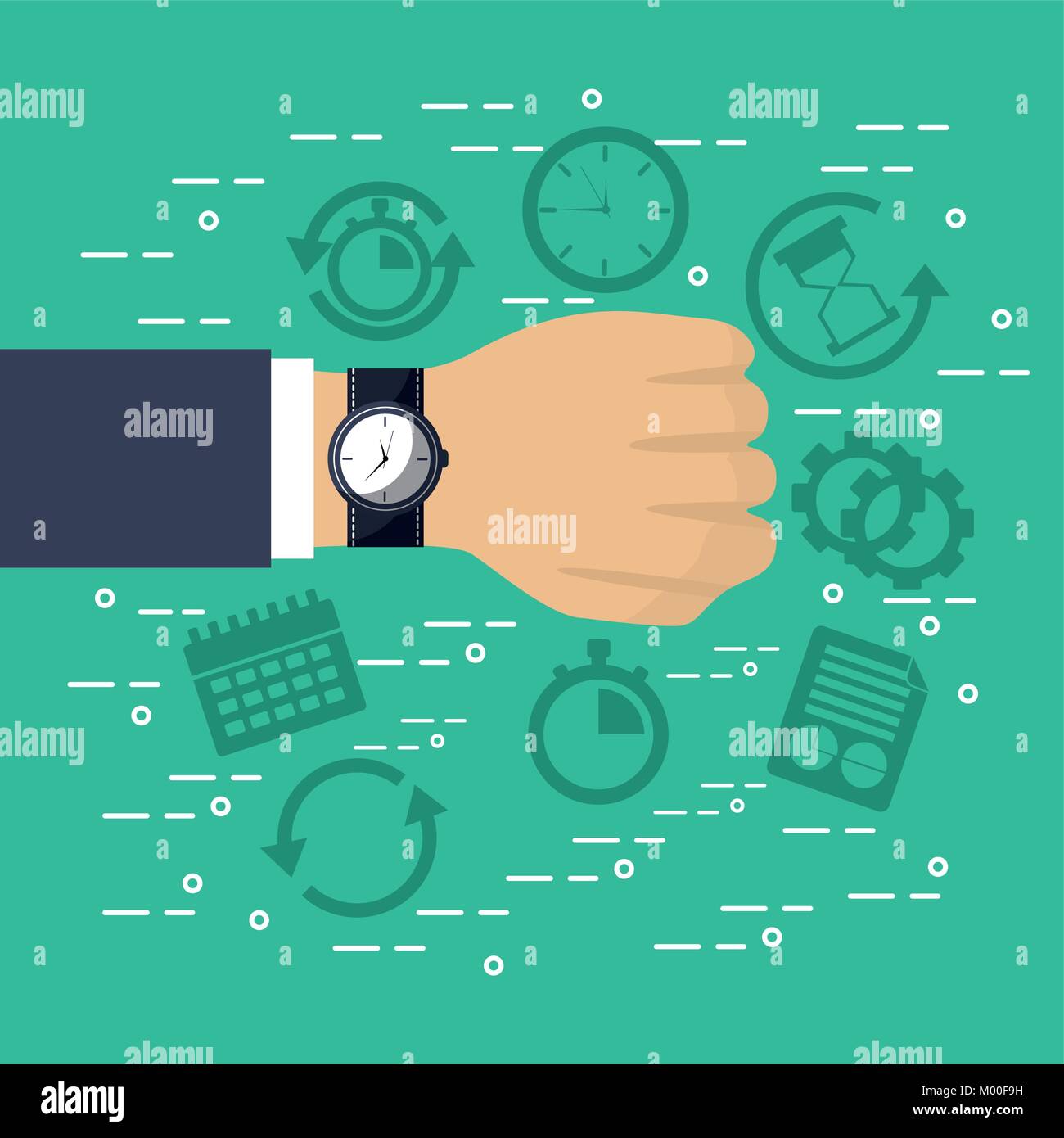 hand with wrist watch plan time service Stock Vector Image & Art - Alamy