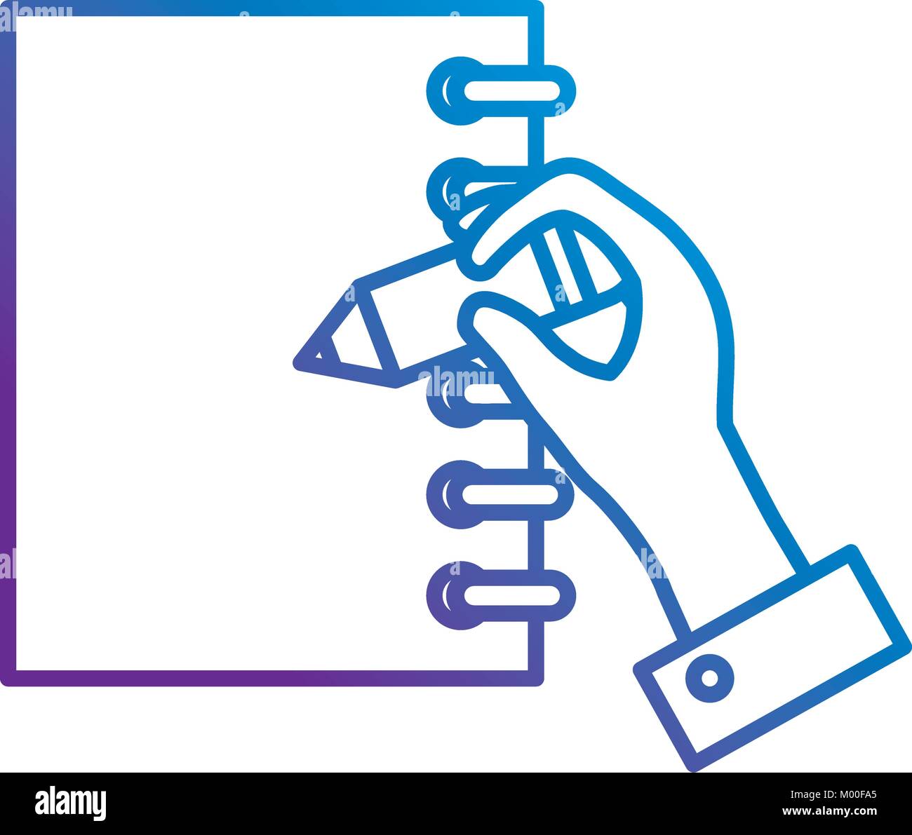 note book with hand writen vector illustration design Stock Vector ...