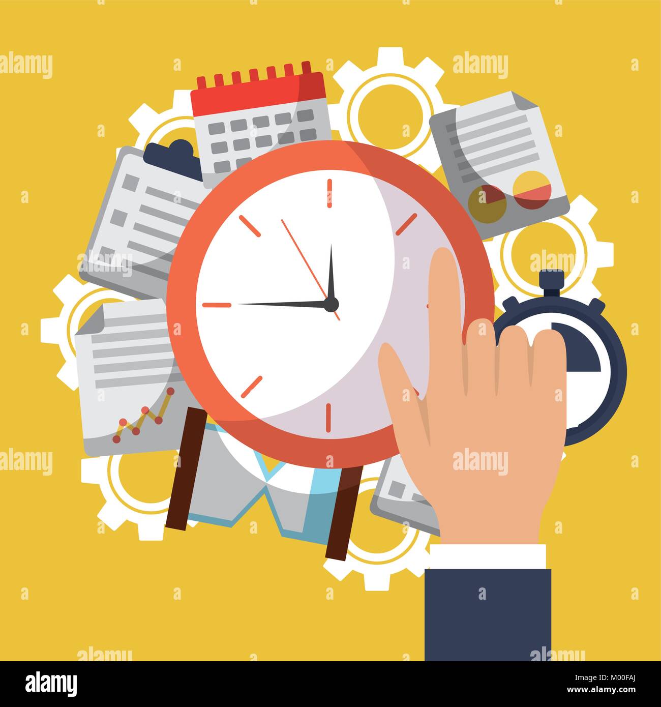 time clock hand work office business Stock Vector Image & Art - Alamy