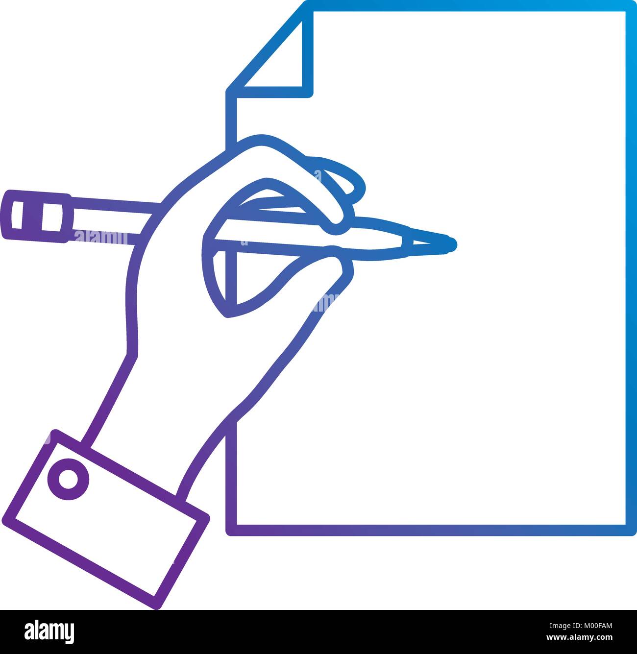 paper document with hand writen vector illustration design Stock Vector ...