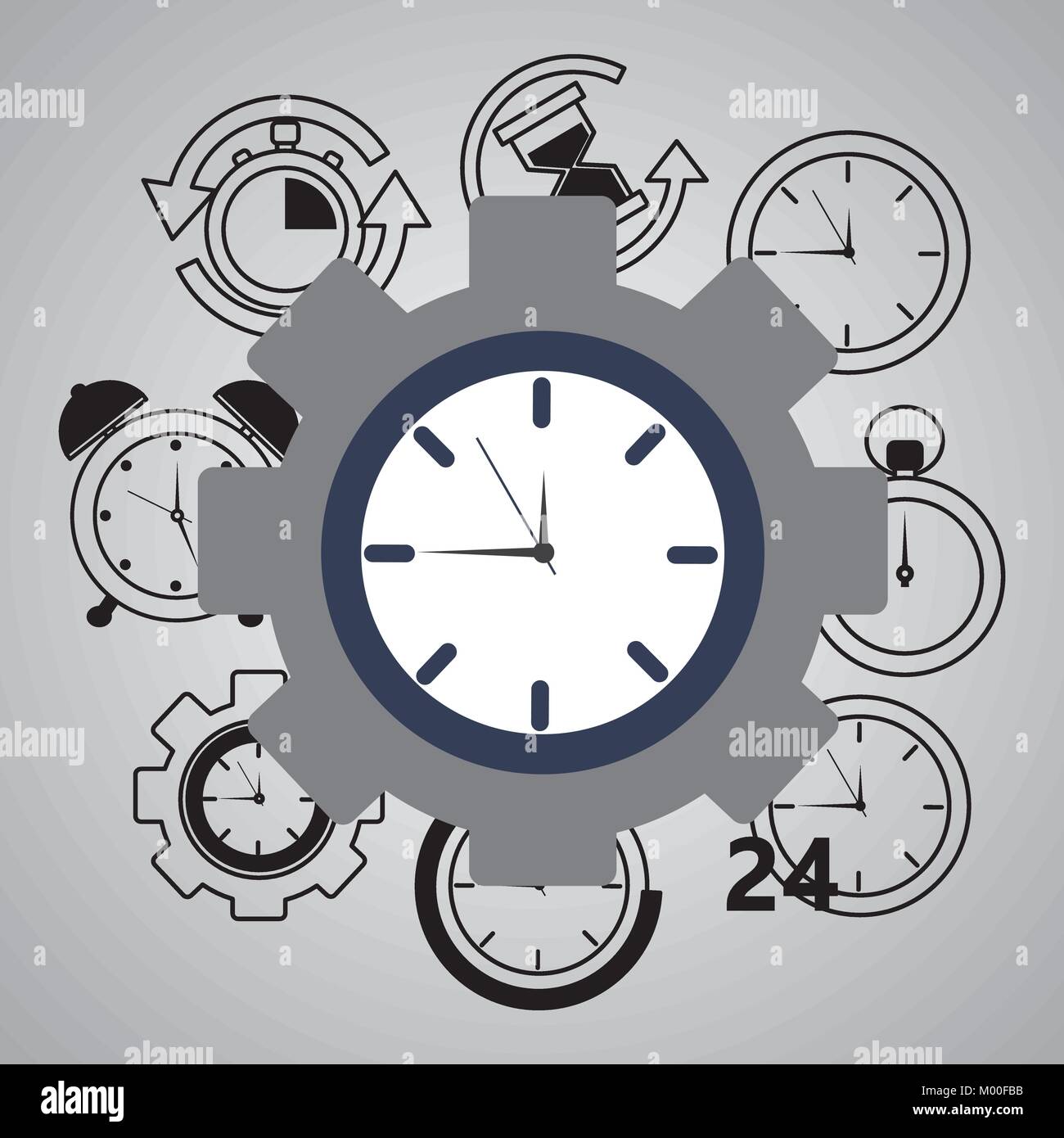 time clock assistance service business work Stock Vector Image & Art ...