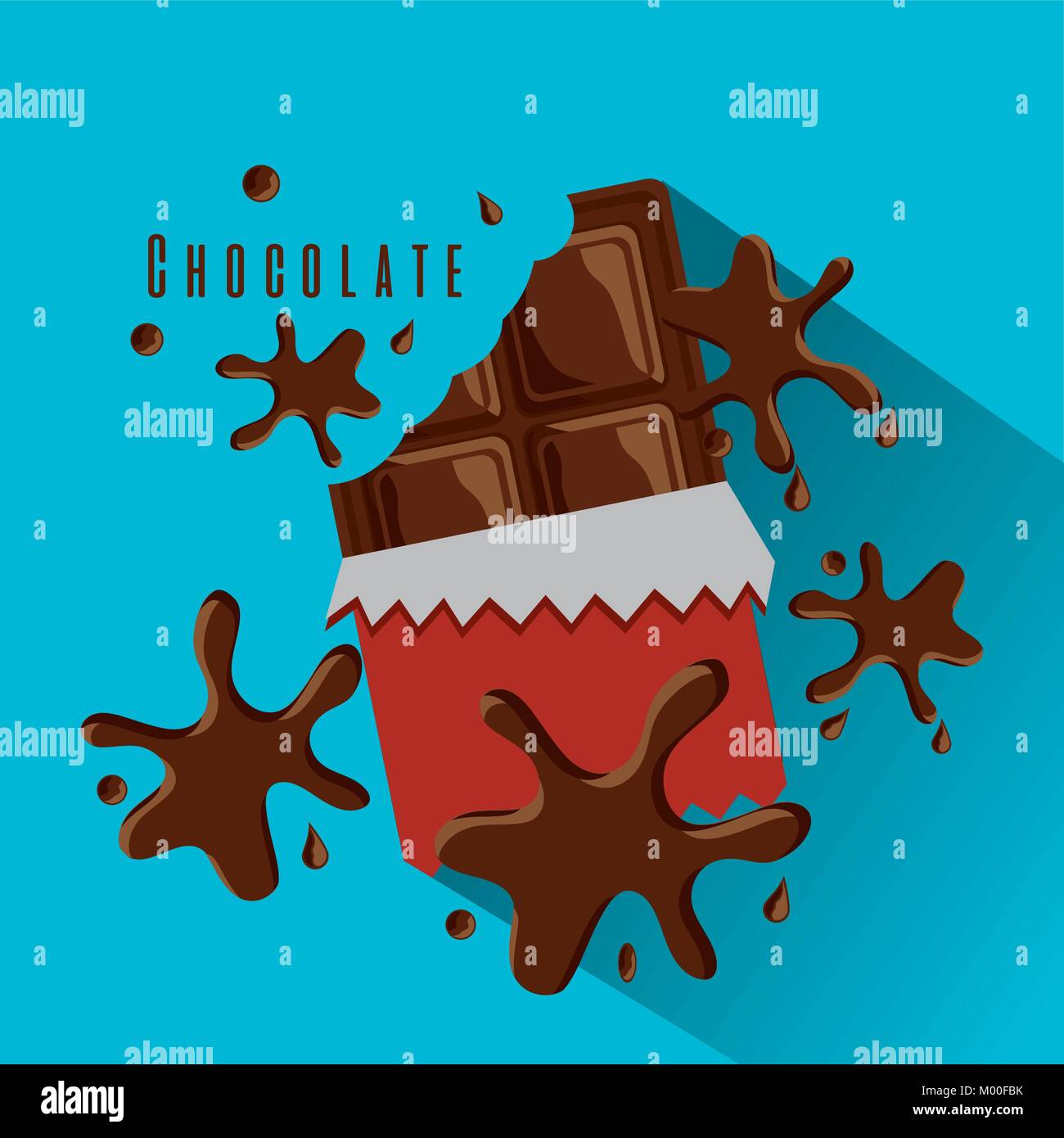 chocolate bar bitten in package and splashes Stock Vector Image & Art ...