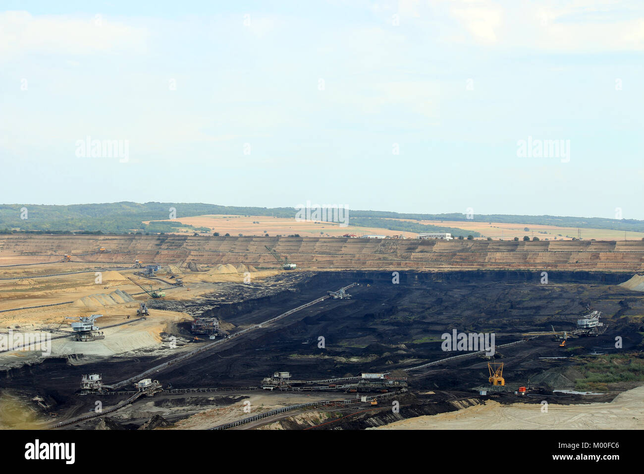 coal mine with excavators and machinery landscape Stock Photo - Alamy