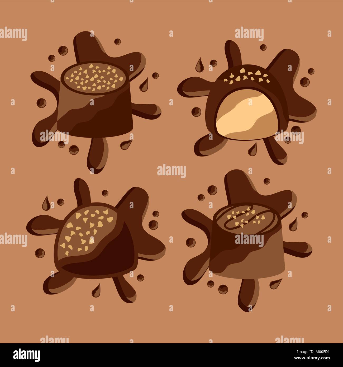 Illustration dark chocolate chips Stock Vector Images - Alamy