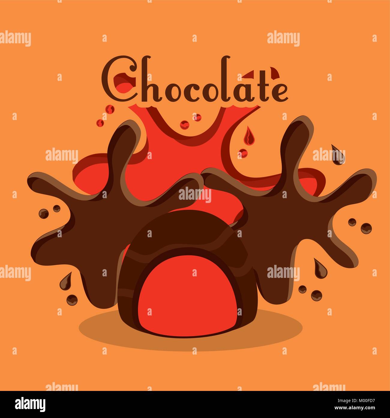 chocolate candy poster dessert cream splash Stock Vector Image & Art ...