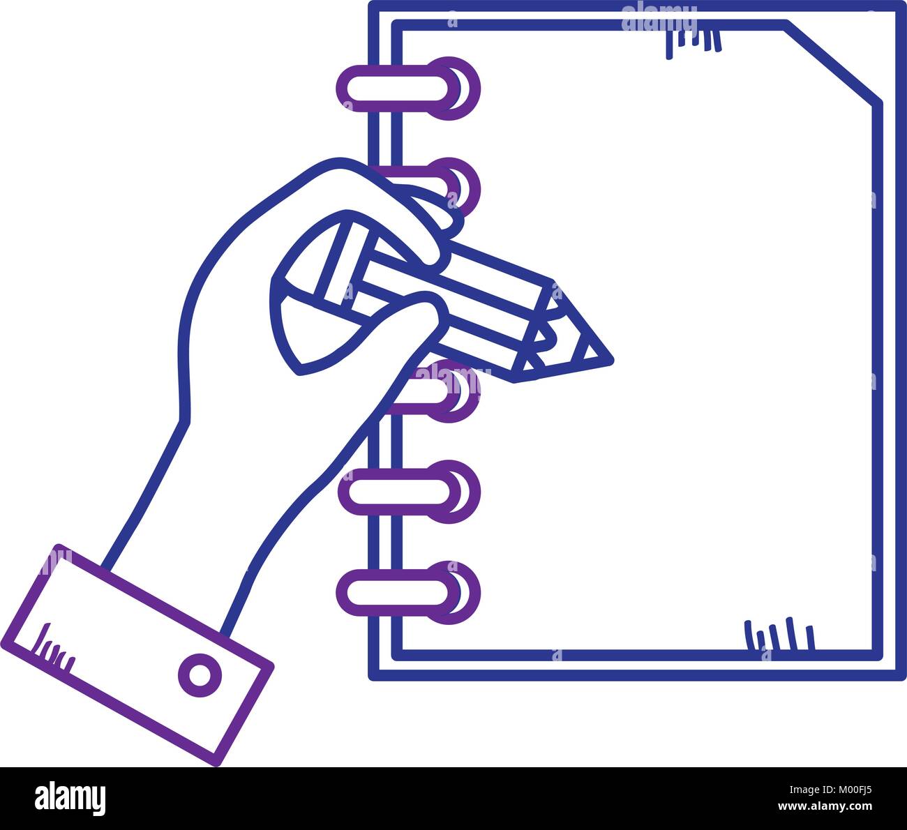 note book with hand writen vector illustration design Stock Vector ...