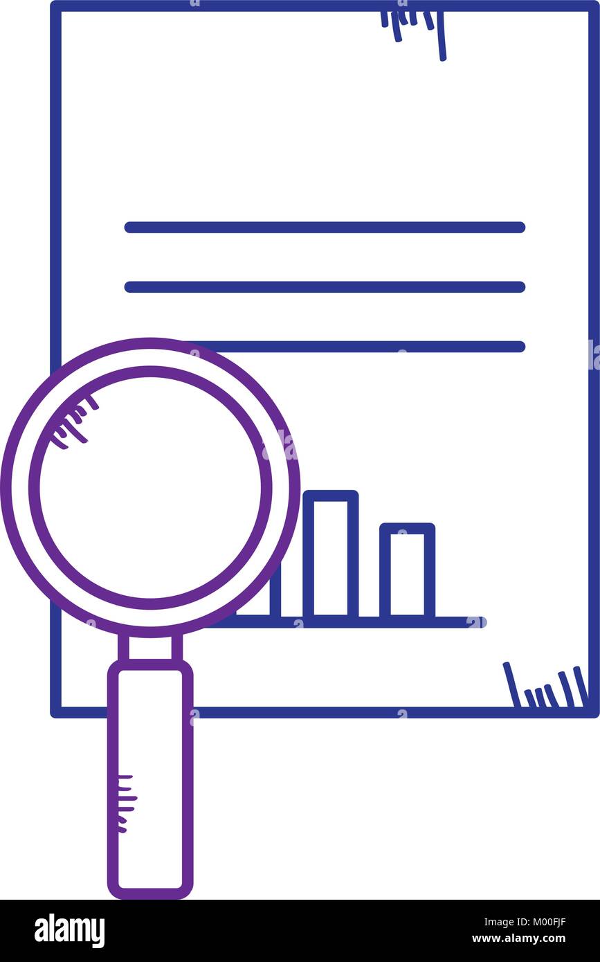 paper document with magnifying glass vector illustration design Stock ...