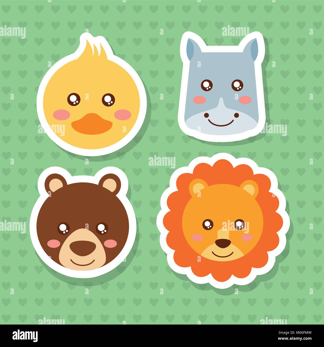 set cute face animals wildlife fauna Stock Vector Image & Art - Alamy