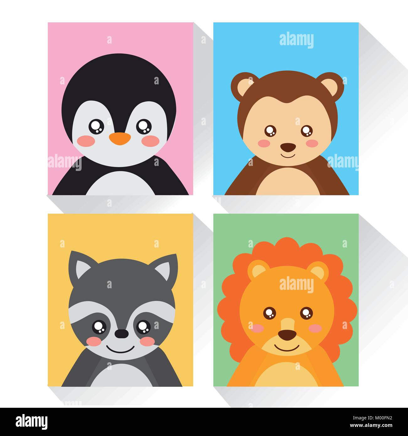 set cute animals wildlife fauna Stock Vector Image & Art - Alamy