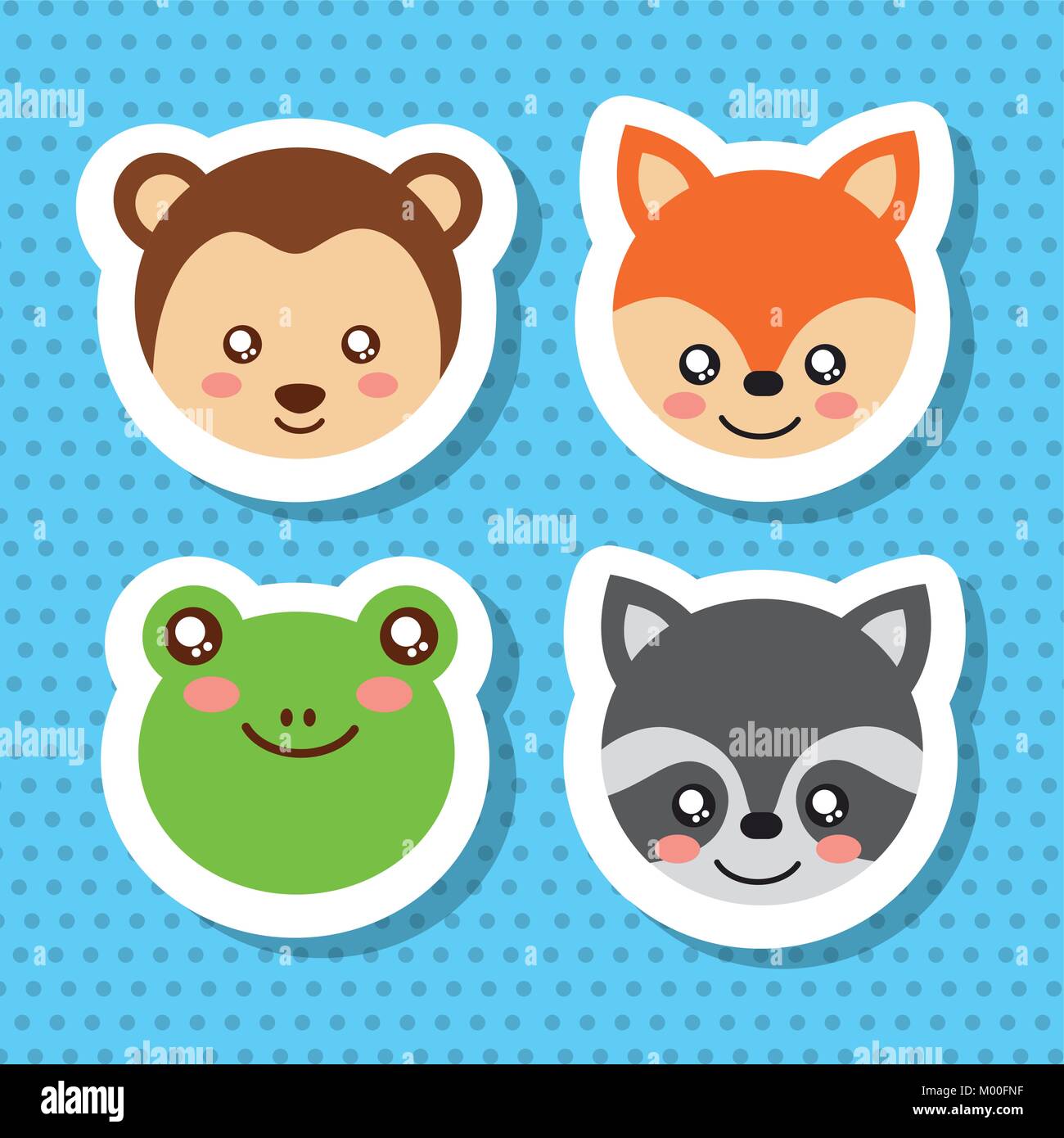 set cute face animals wildlife fauna Stock Vector Image & Art - Alamy