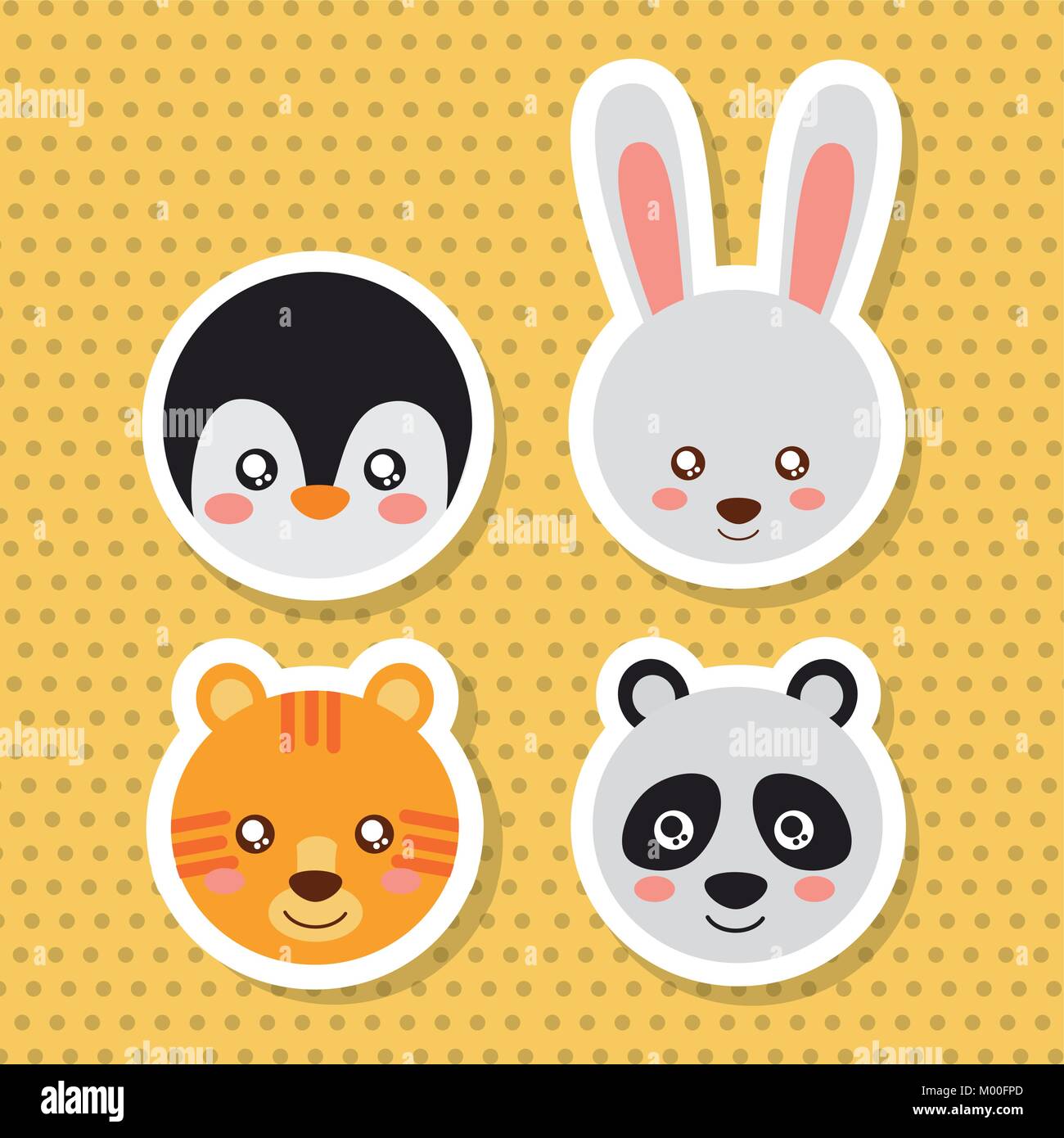 set cute face animals wildlife fauna Stock Vector Image & Art - Alamy