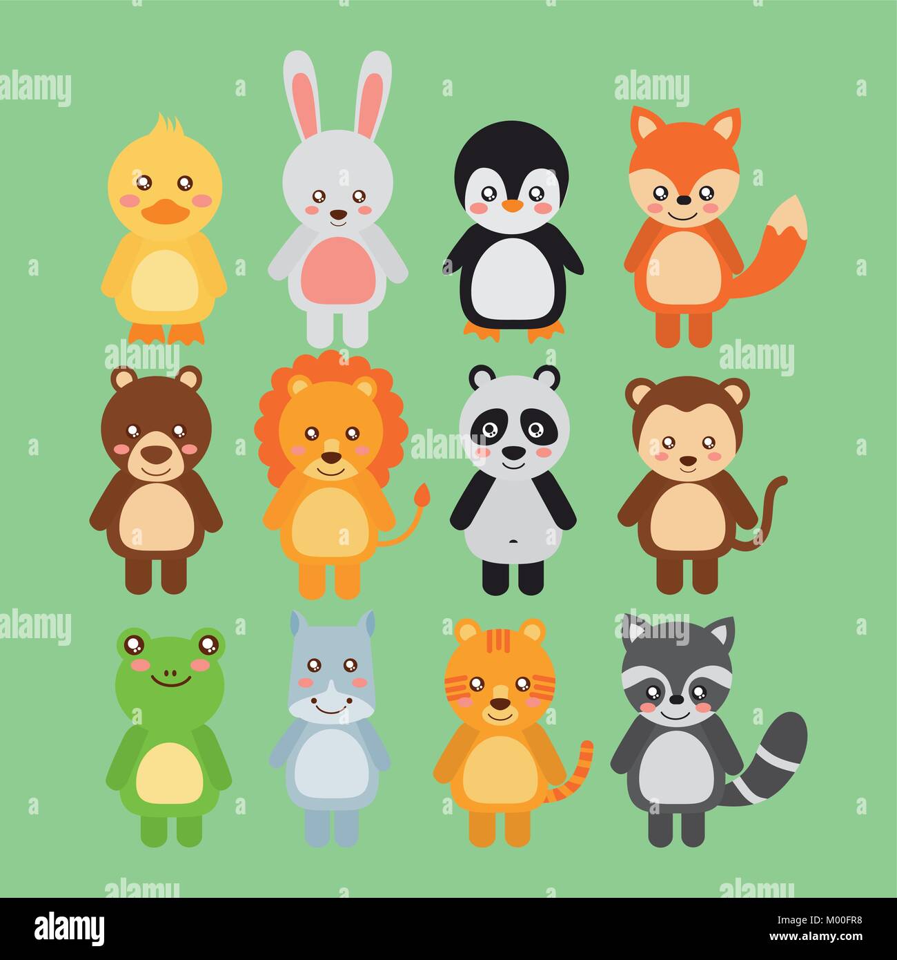 set cute animals wildlife fauna Stock Vector Image & Art - Alamy