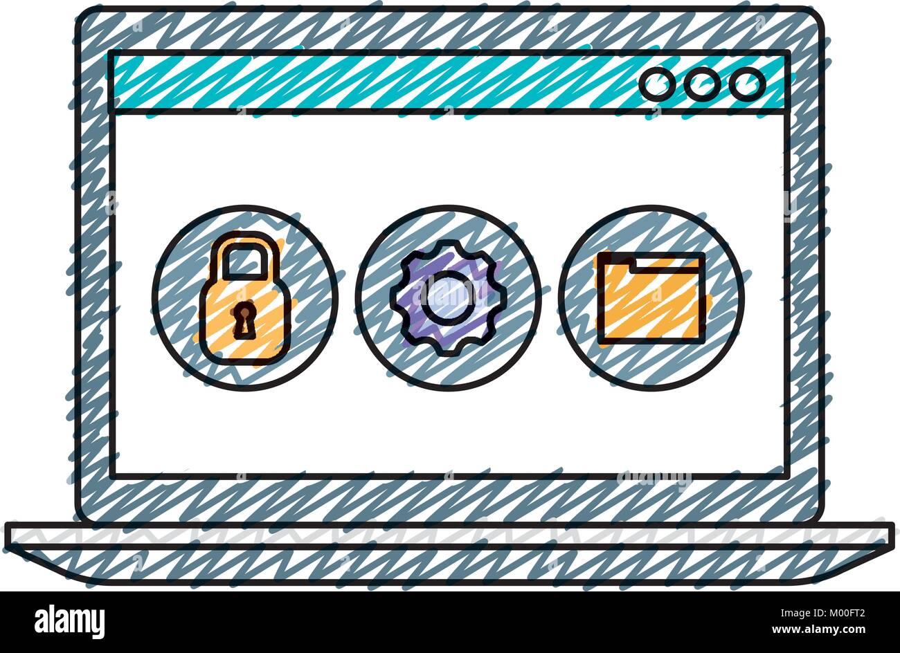 laptop computer with template vector illustration design Stock Vector ...