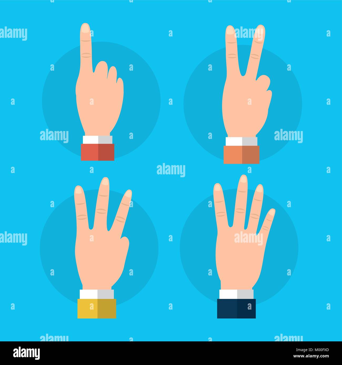 set of hands differents numbers fingers gestures Stock Vector Image ...
